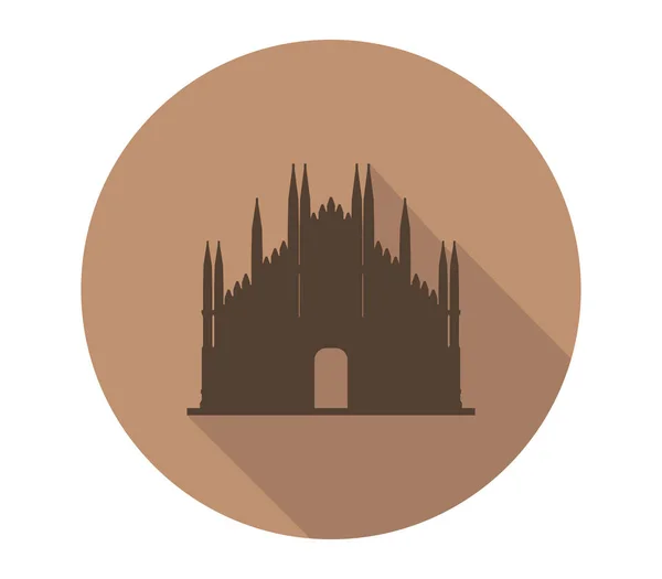 Milan Cathedral Icon White Background Stock Vector Image by ...