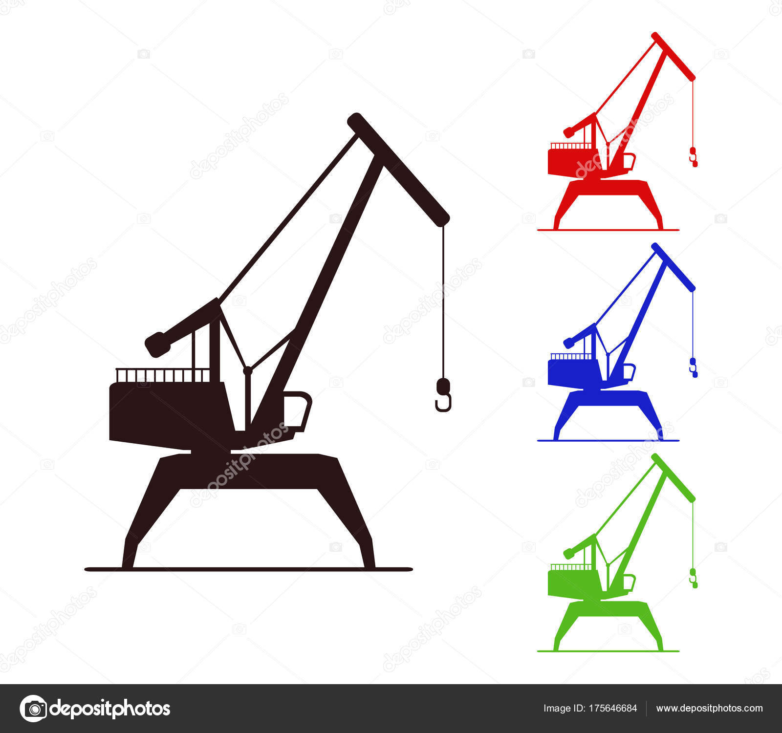 Crane Icon White Background Stock Vector Image by ©marcotrapani #175646684