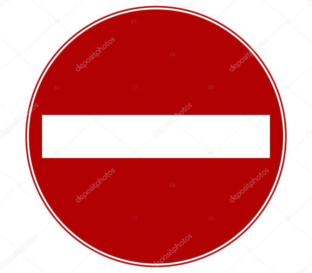 Icono de señal prohibido sobre fondo blanco 2023