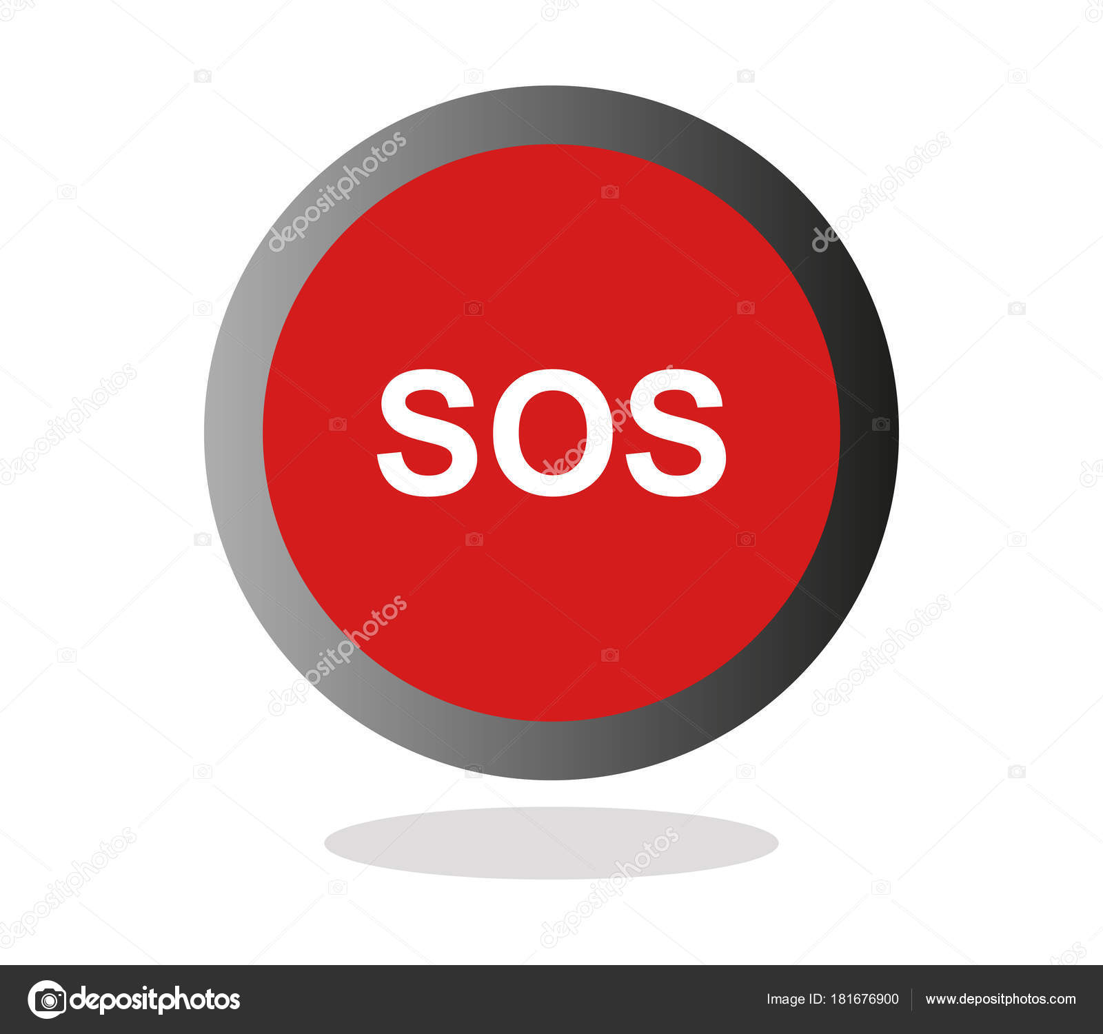 Sos Button Icon White Background — Stock Vector © marcotrapani #181676900