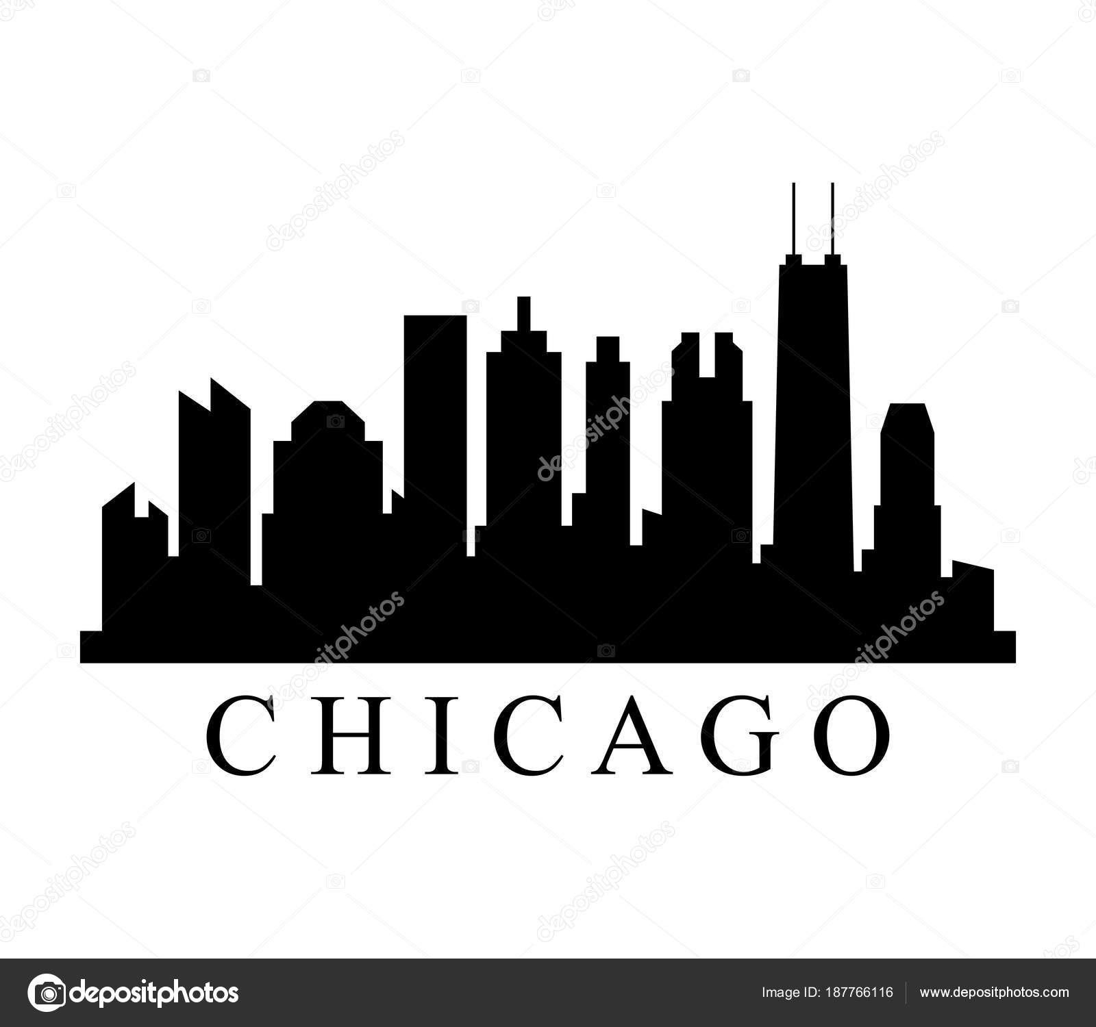 Chicago Skyline White Background Stock Vector Image by ©marcotrapani ...