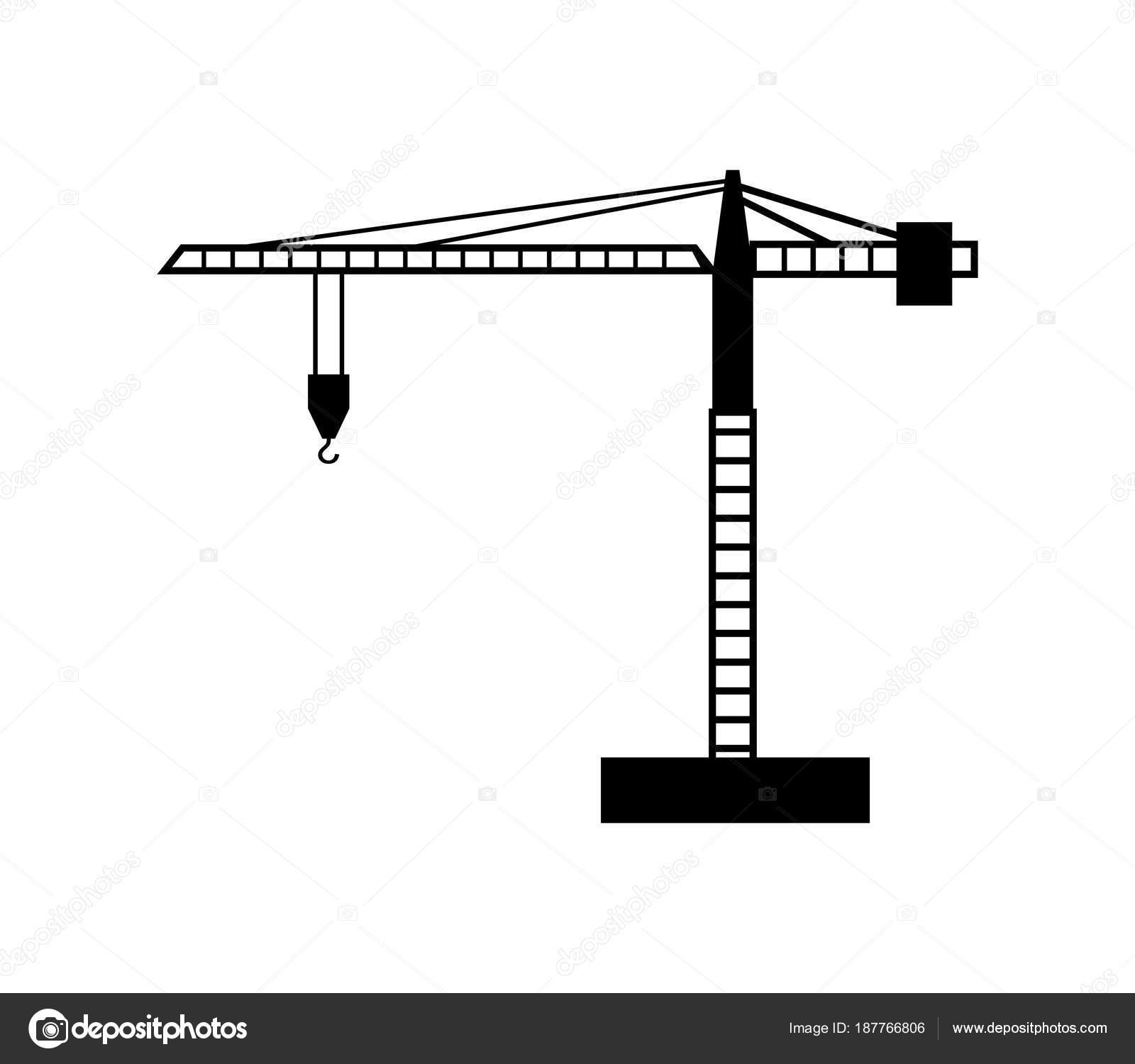 Crane Icon White Background Stock Vector Image by ©marcotrapani #187766806