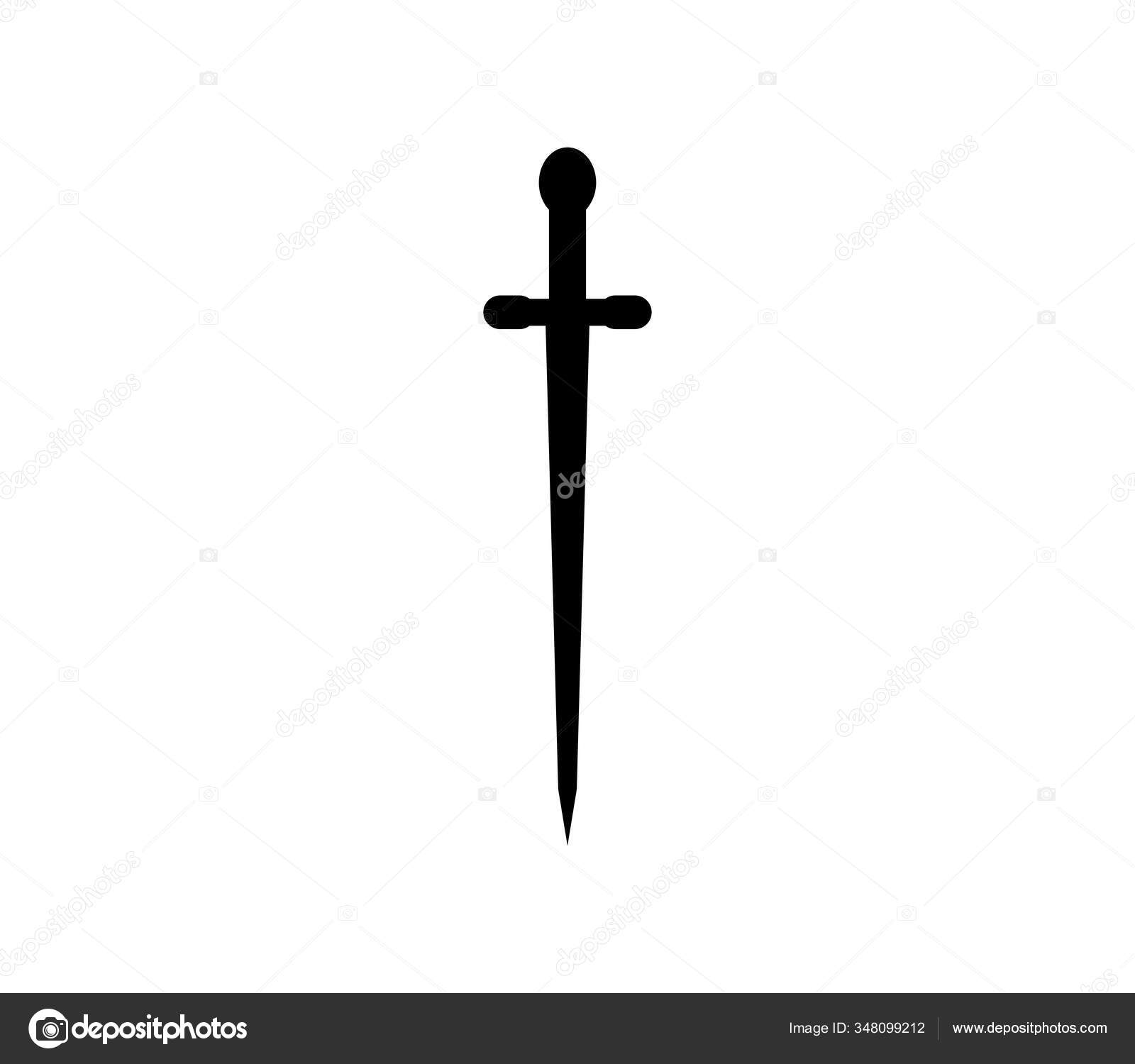 Sword Flat Icon White Background Vector Illustration Stock Vector Image ...