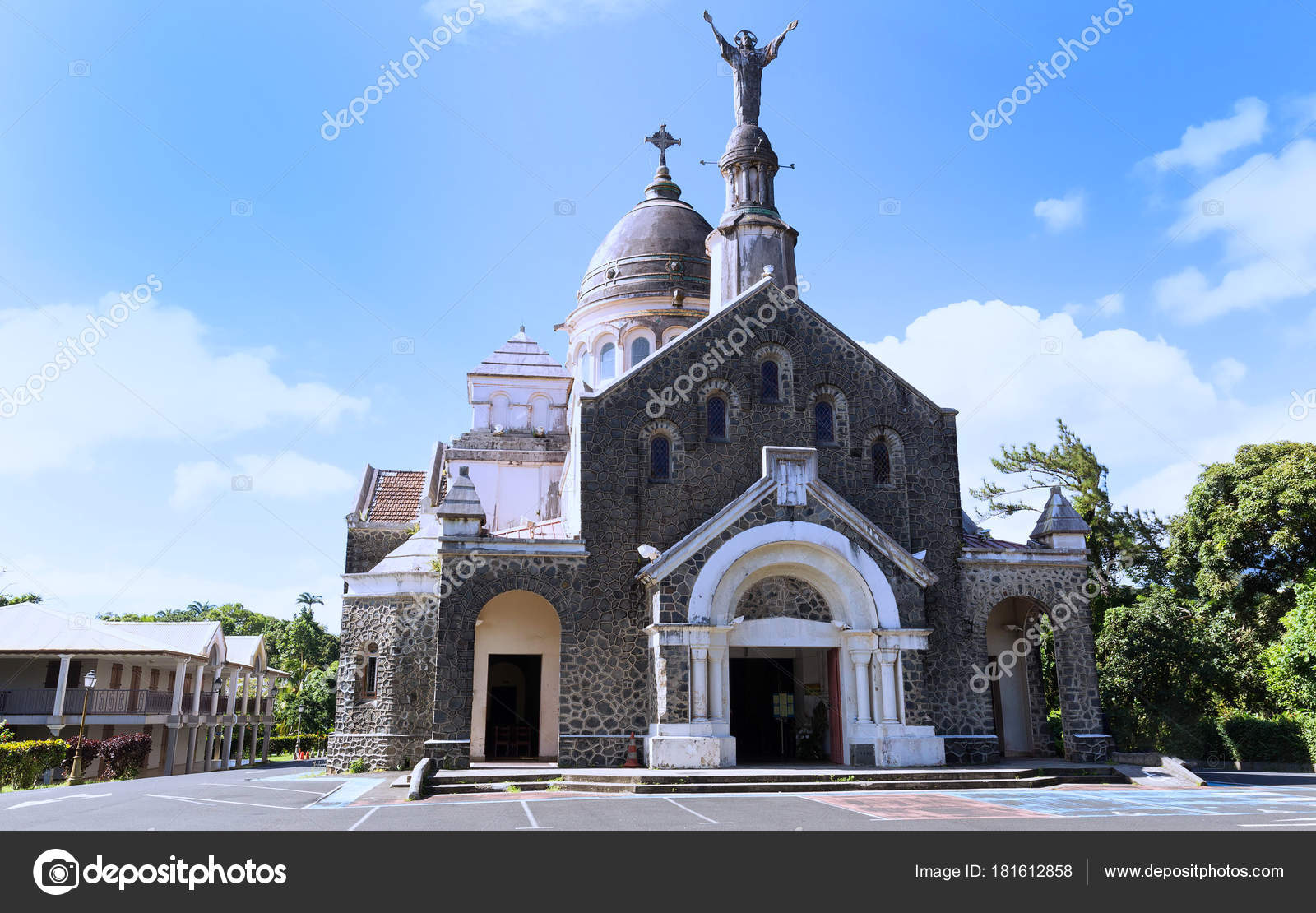 The Balata cathedral, Martinique island, French West Indies. Stock ...
