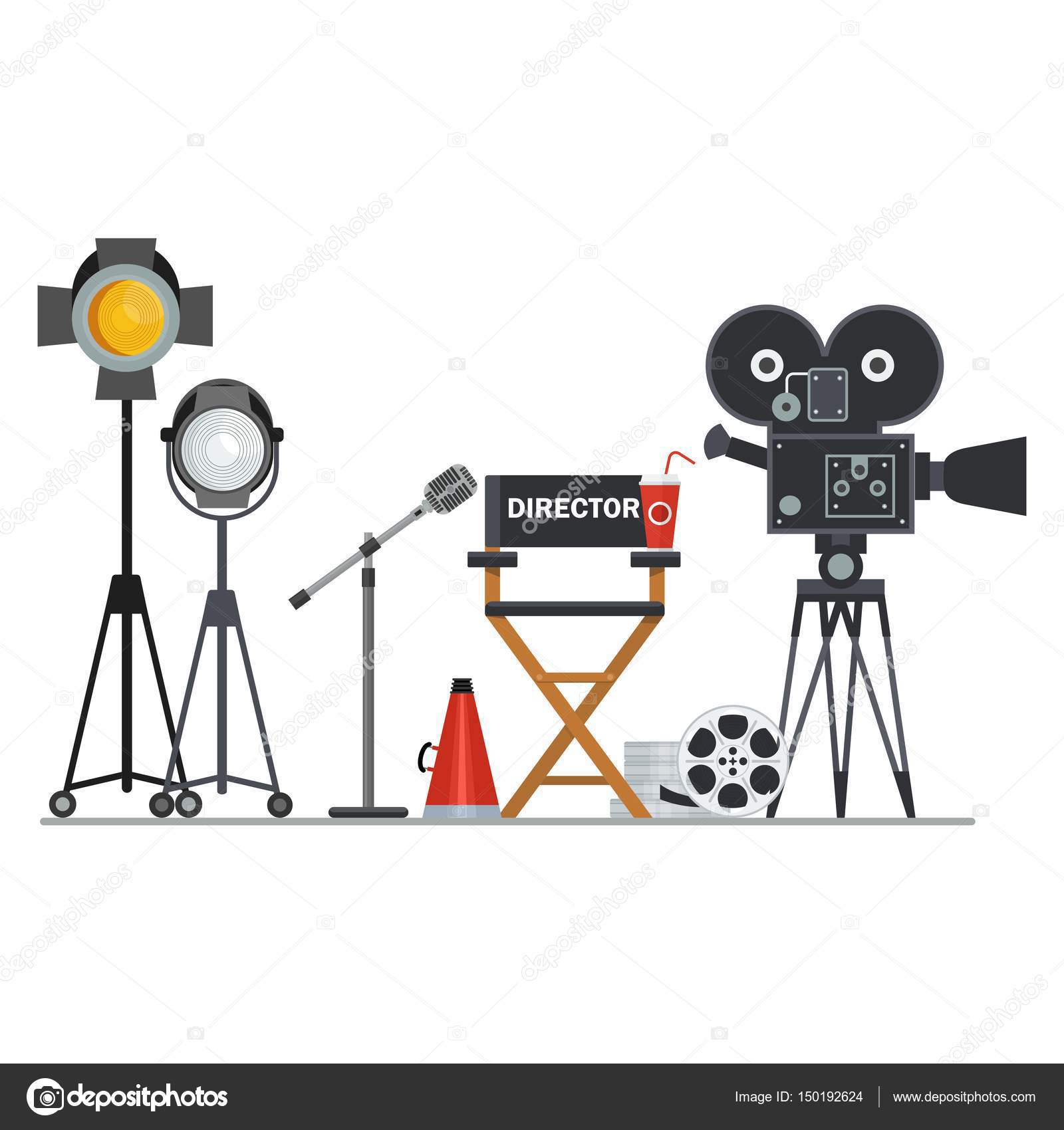 Film director workplace Stock Vector Image by ©quarta #150192624