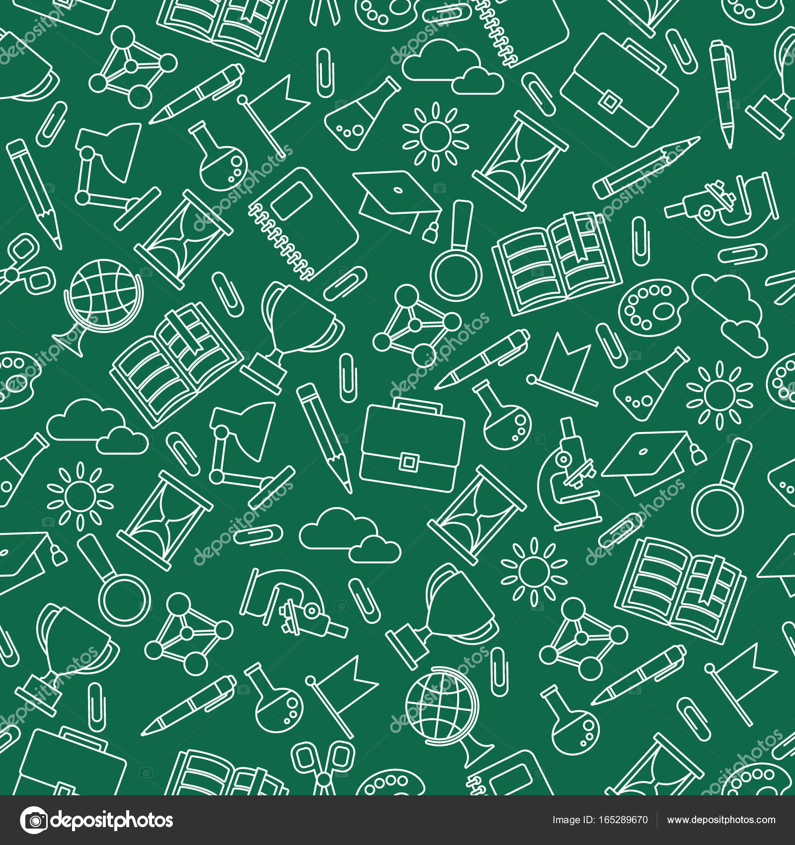 School pattern green Stock Vector Image by ©quarta #165289670