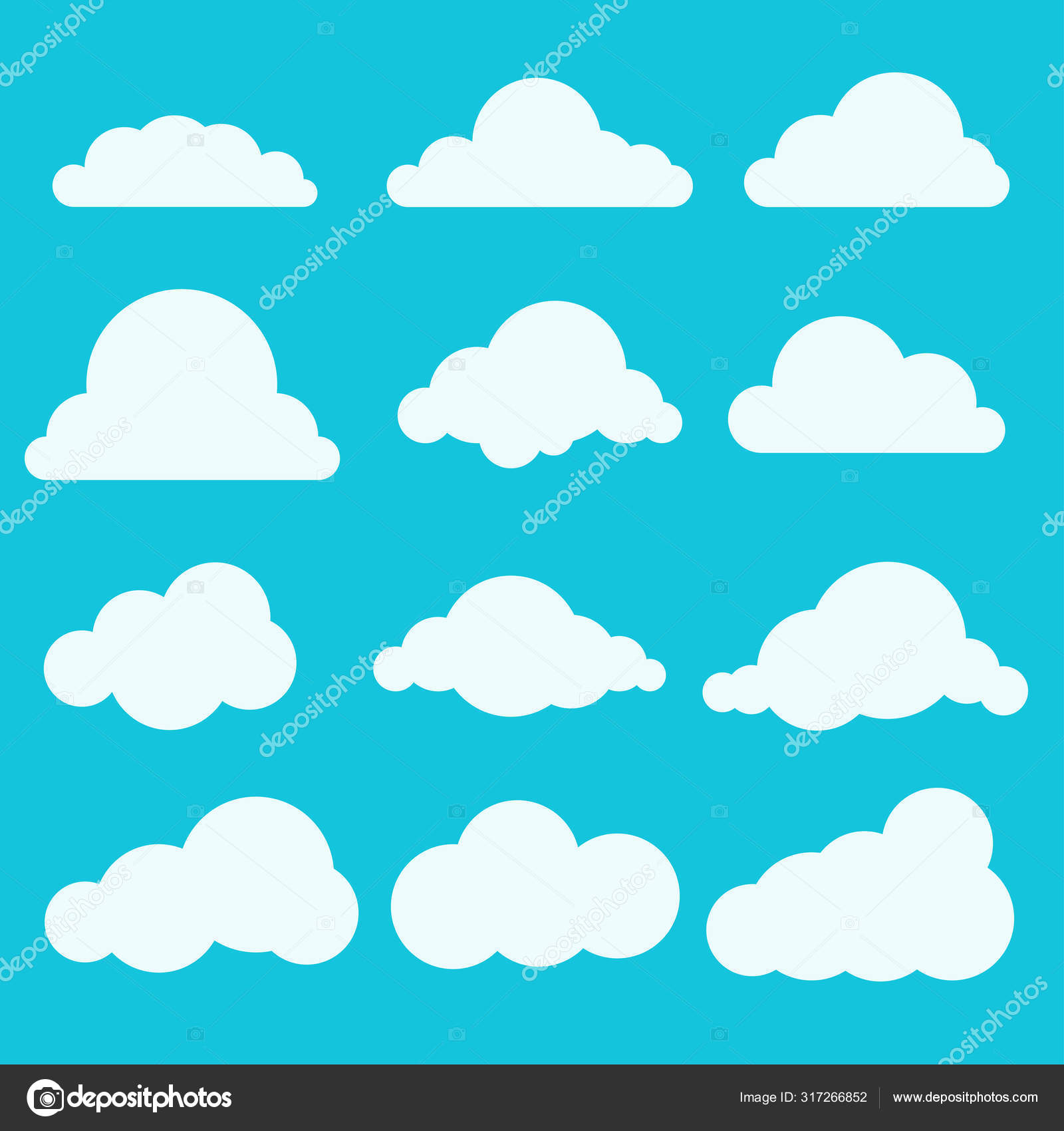 Set of small white clouds in a flat style Stock Vector Image by ©quarta ...