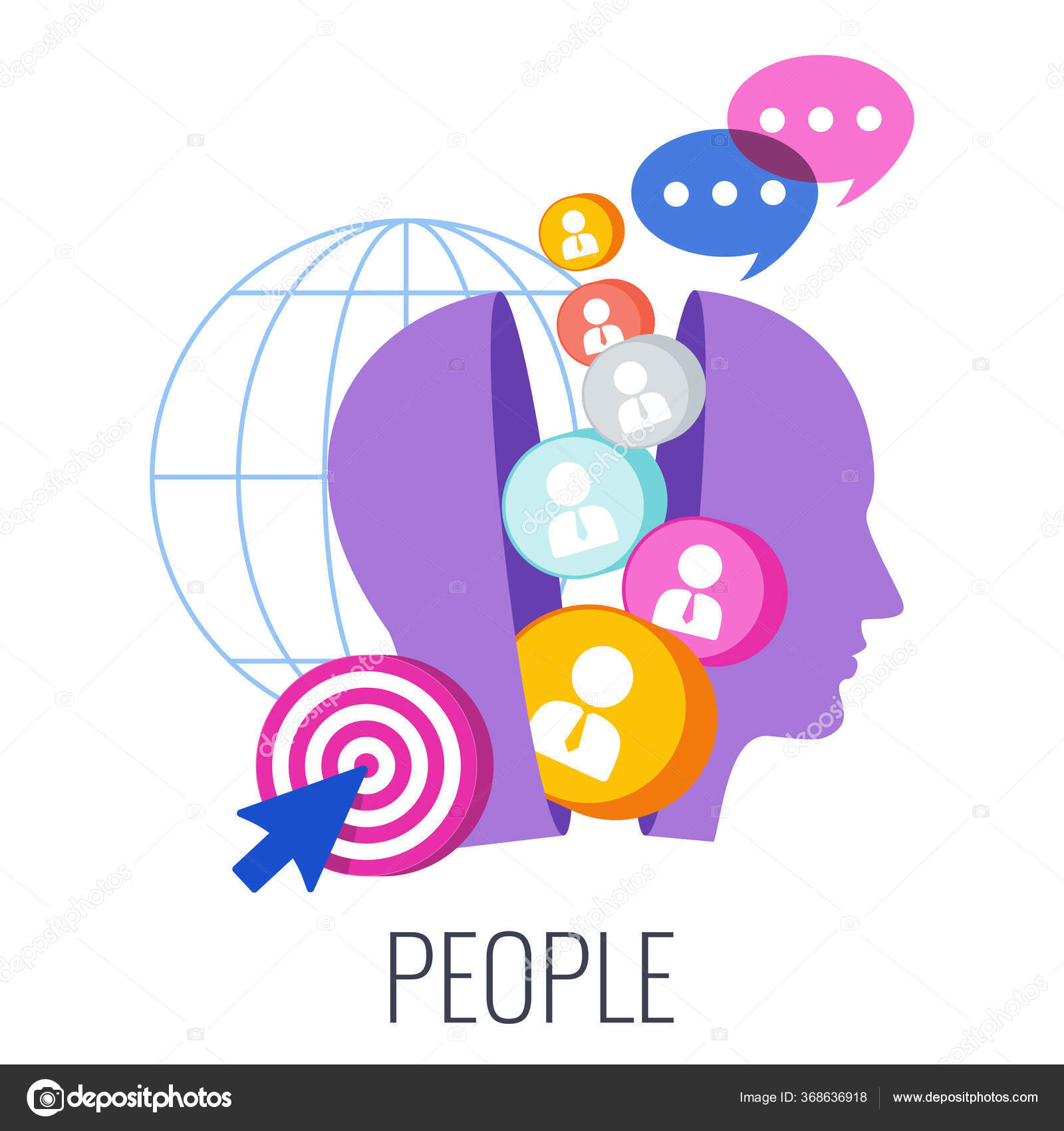 People infographics pictogram. Seven 7 PS marketing mix Stock Vector ...