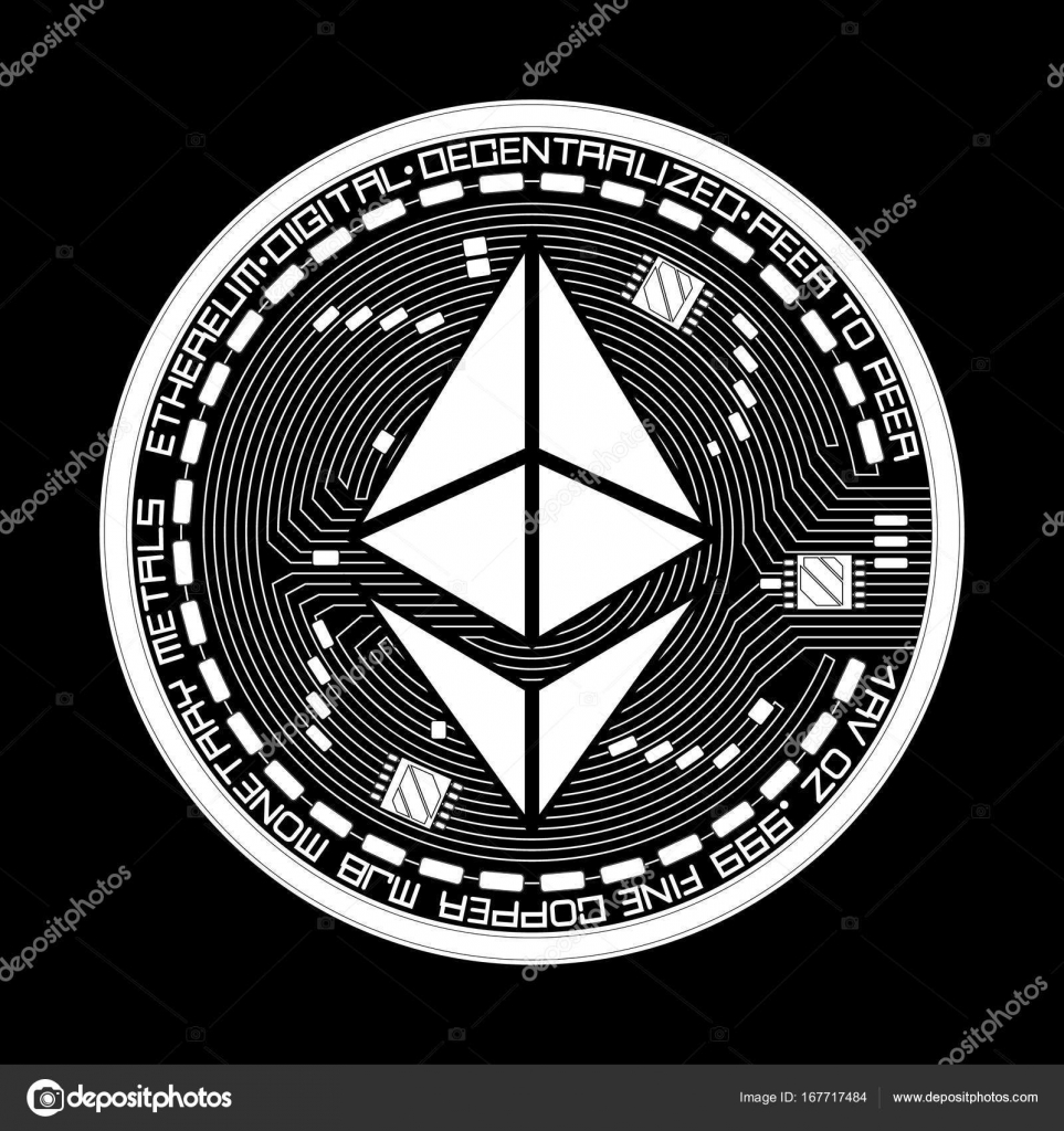 Crypto currency ethereum black and white symbol Stock Vector Image by ...
