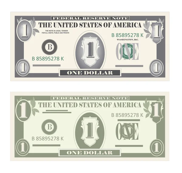 One dollar bill Vector Art Stock Images | Depositphotos