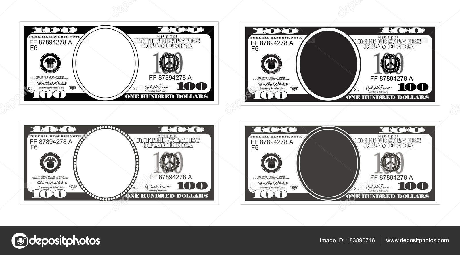 Black And White 100 Dollar Bill
