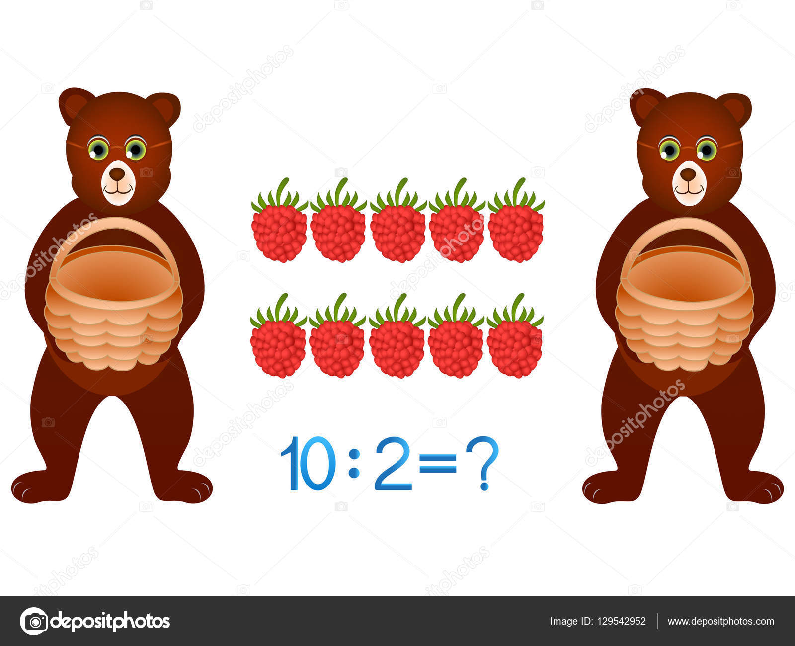 Educational games for children divide by two the number. Stock ...