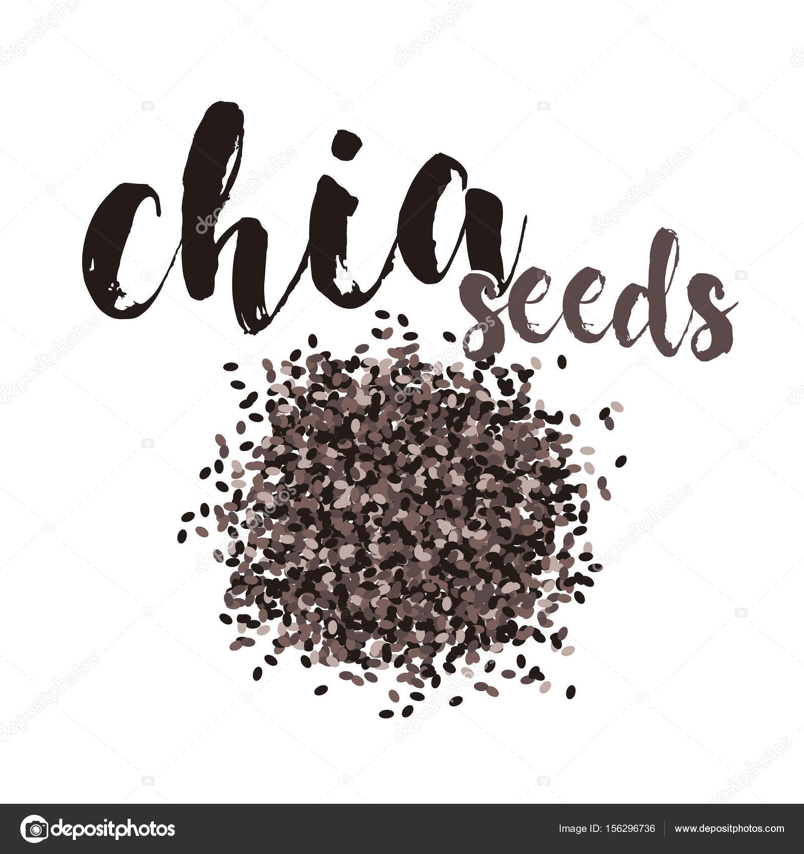 Heap of brown chia seeds Stock Vector Image by ©johndory #156296736
