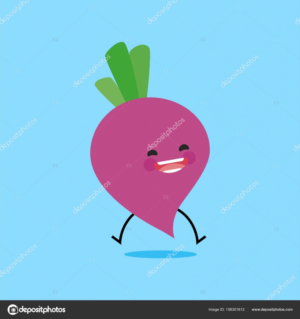 Pink happy smiling radish Stock Illustration by ©johndory #156301612
