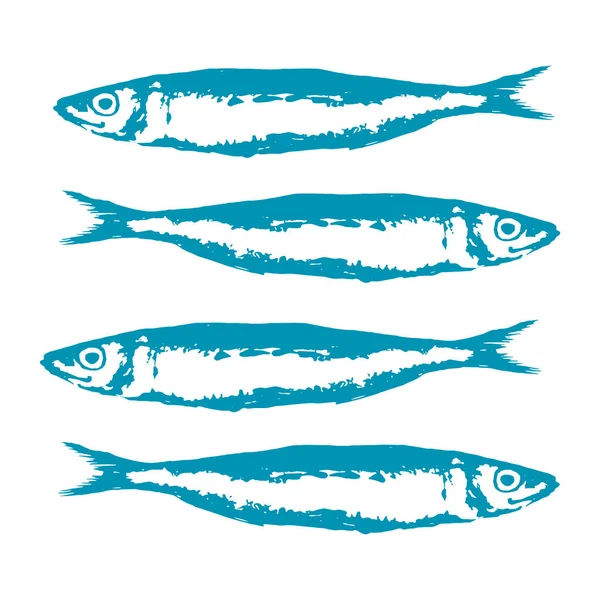 Pattern with black contoured sardines Stock Vector Image by ©johndory ...