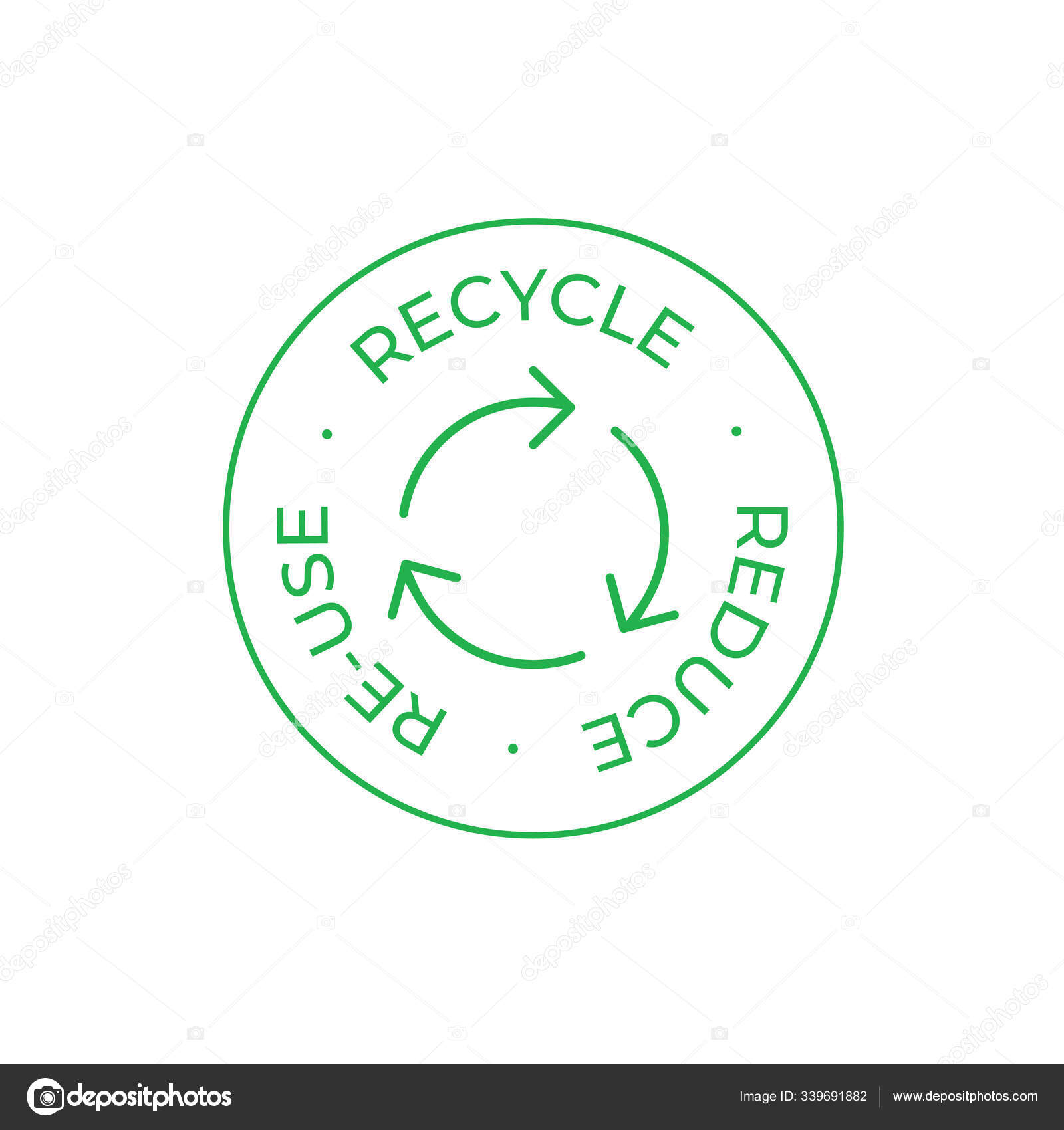 Reciclagem Reduzir Sinal Reutilização Fundo Branco Vetor de ©johndory ...