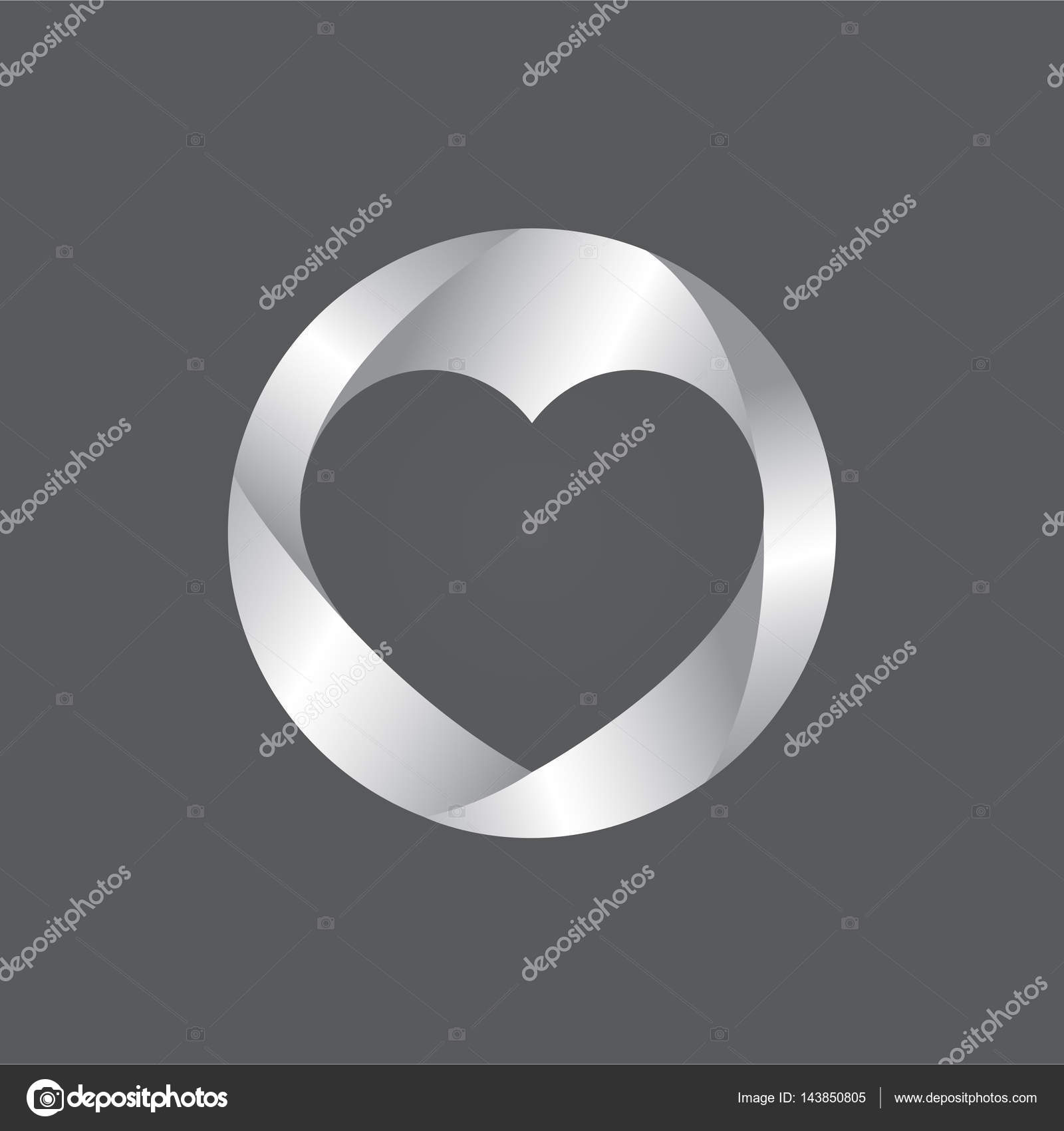 Silver logo heart icon Stock Vector Image by ©Shekularaz #143850805
