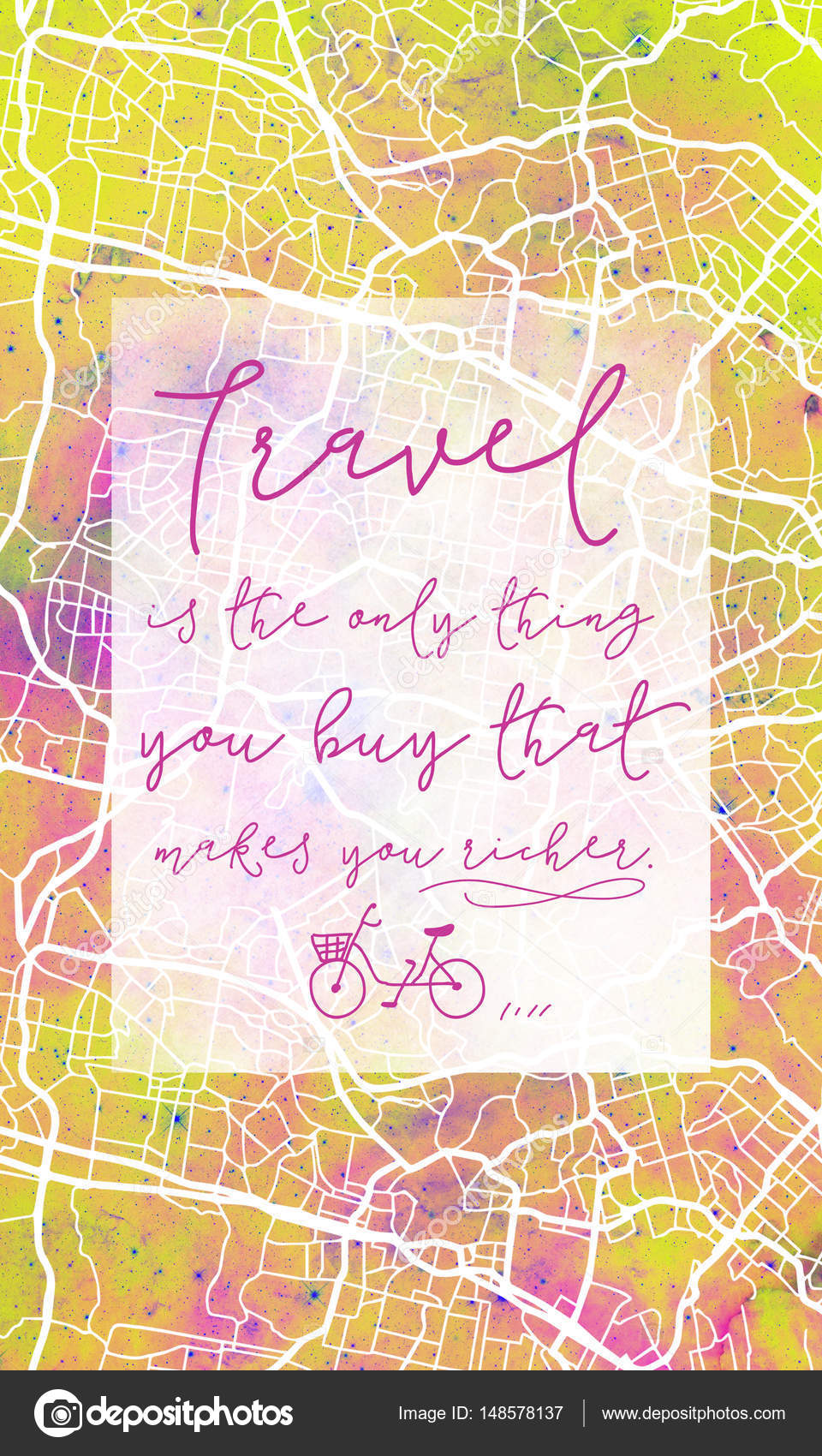 Inspirational quote on abstract map background. Stock Photo by ...