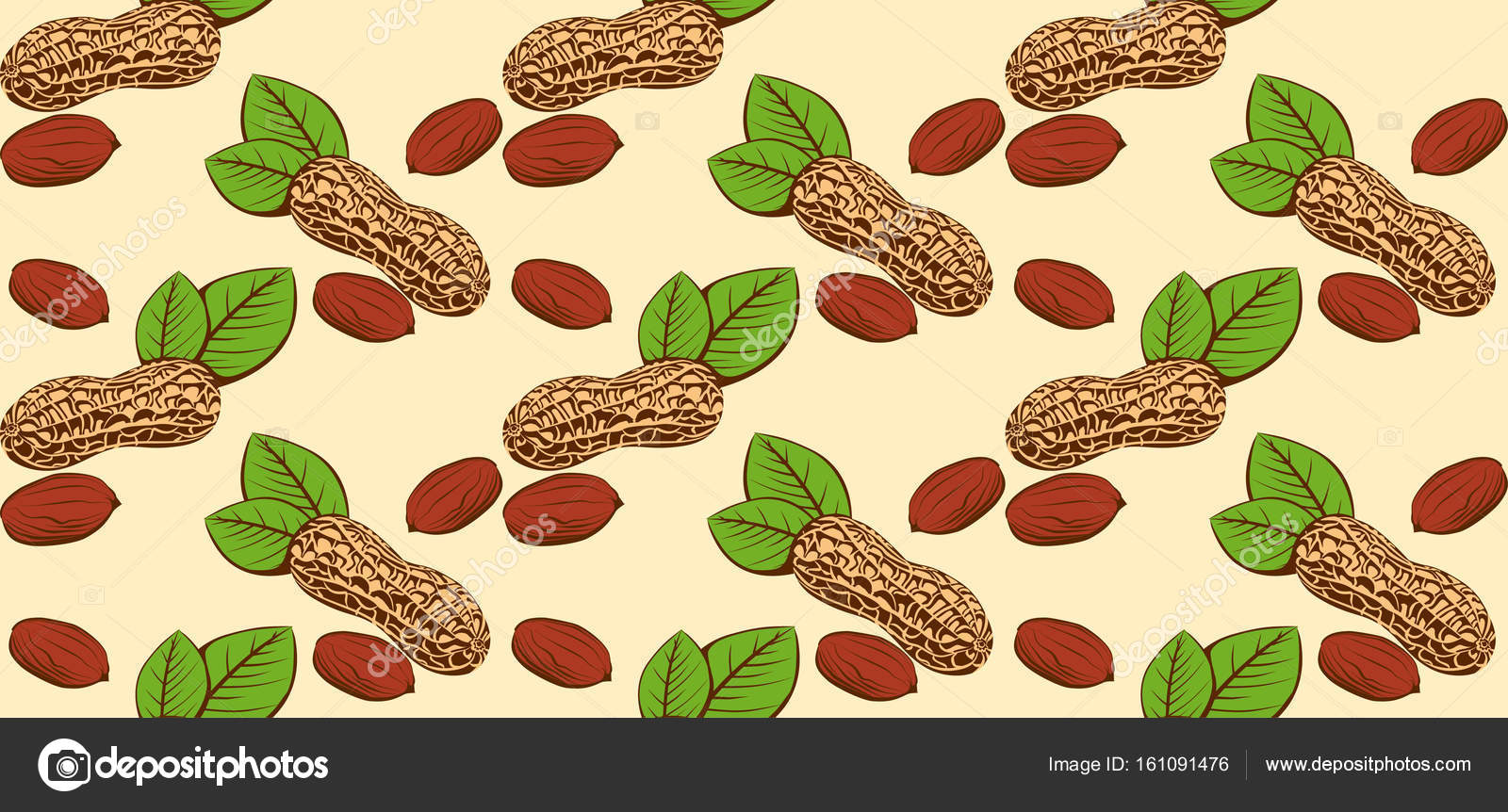 Peanut. Texture with leaves Stock Vector Image by ©designer58 #161091476