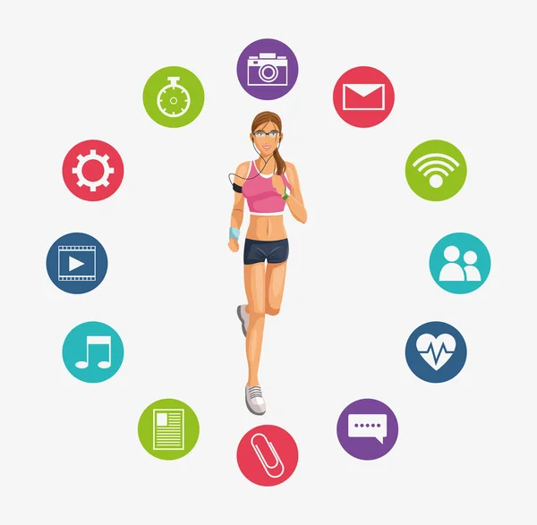 Girl cartoon and wearable technology design Stock Vector Image by ...