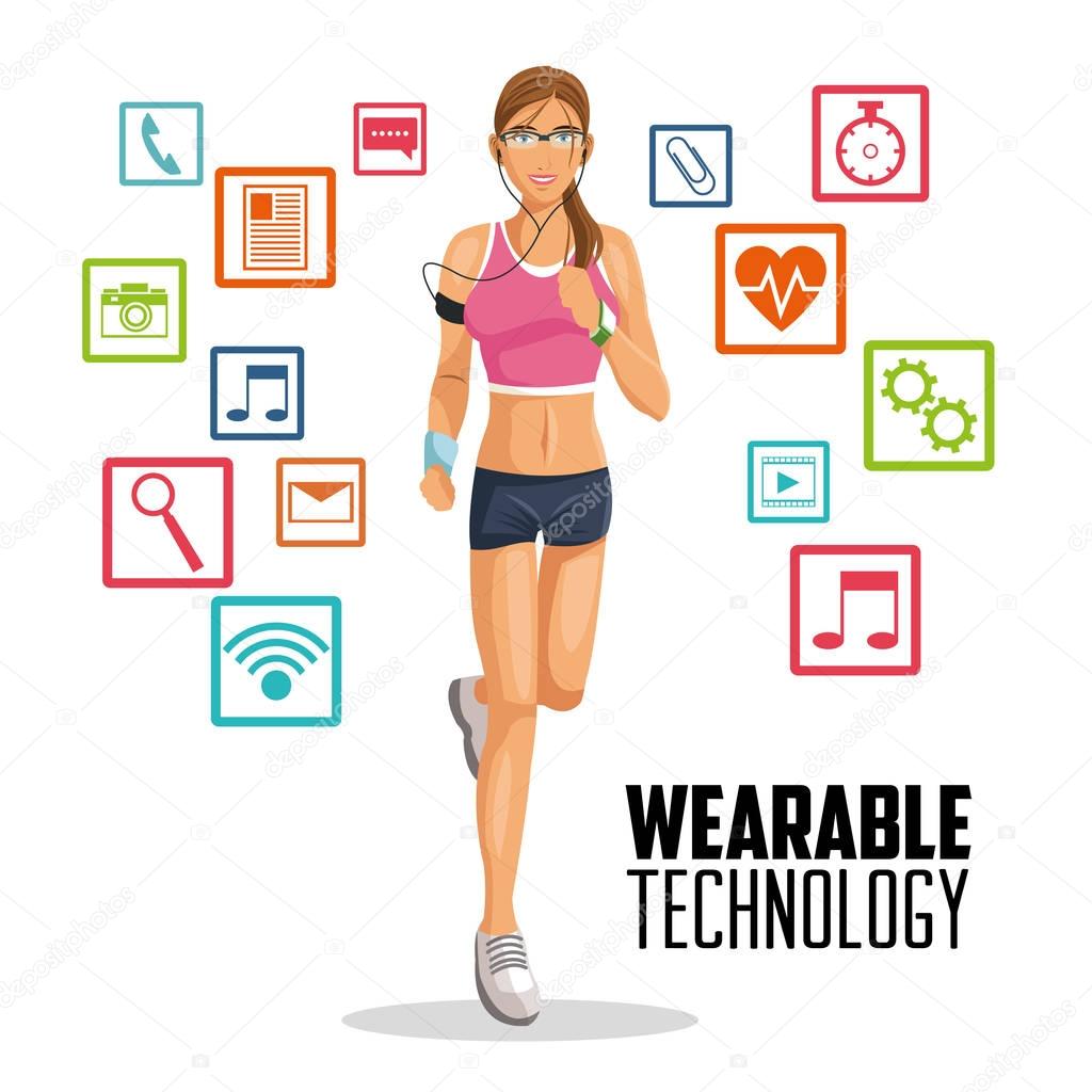 Girl cartoon and wearable technology design Stock Vector Image by ...