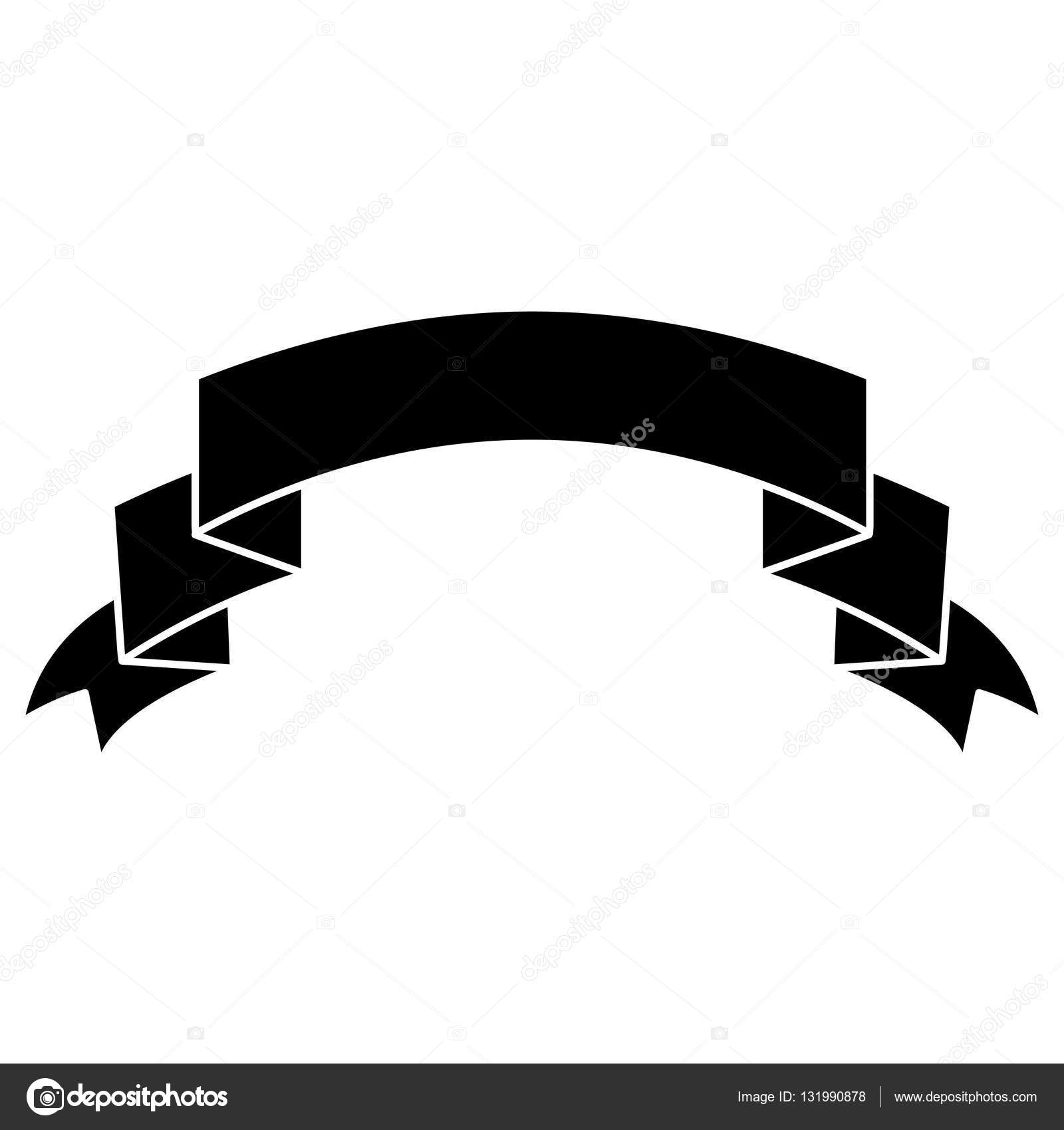 Banner de cinta de silueta negro diseño vacío Vector de stock ...