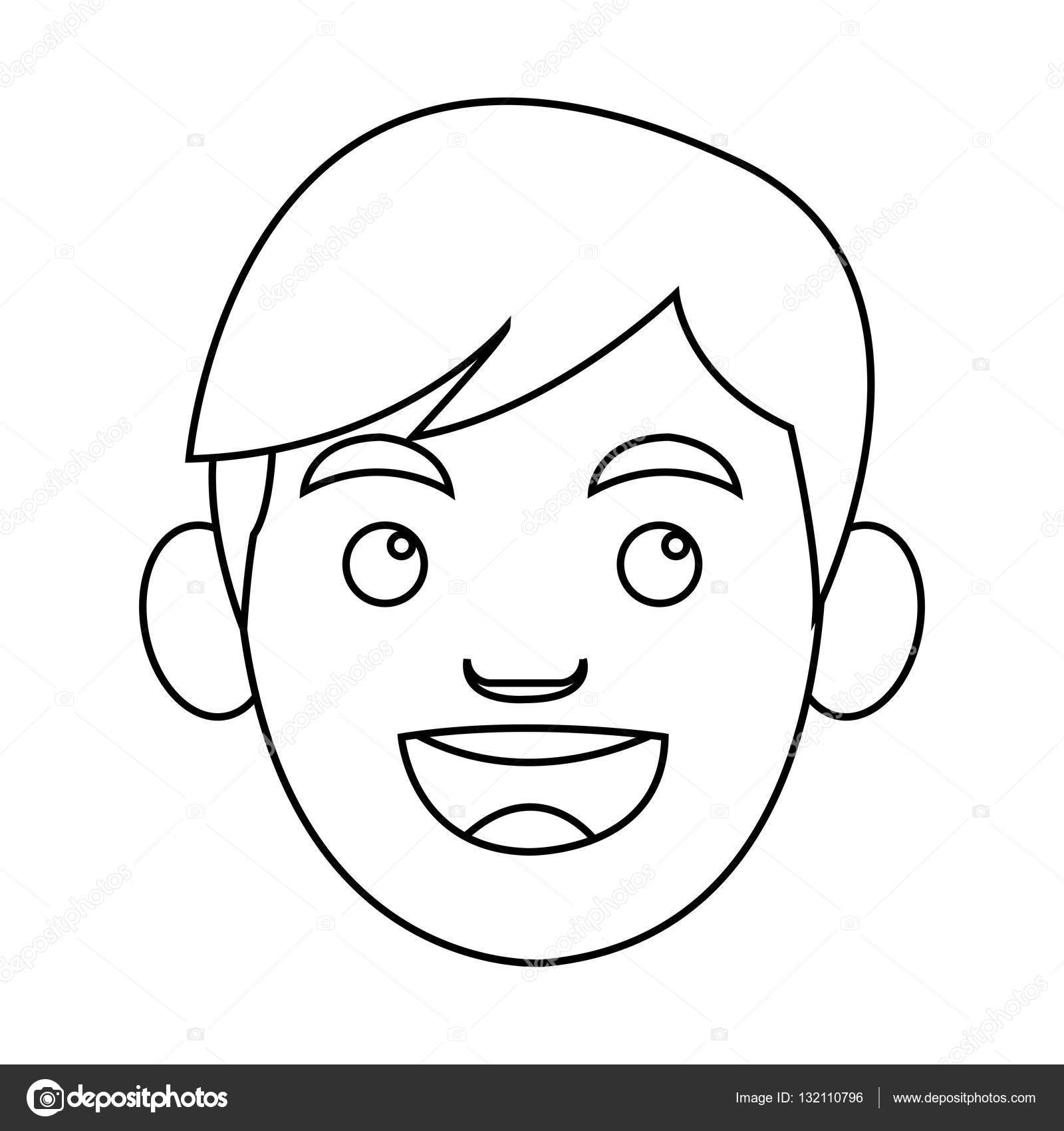 Diseño de cabeza de dibujos animados chico aislado Vector de stock por ...