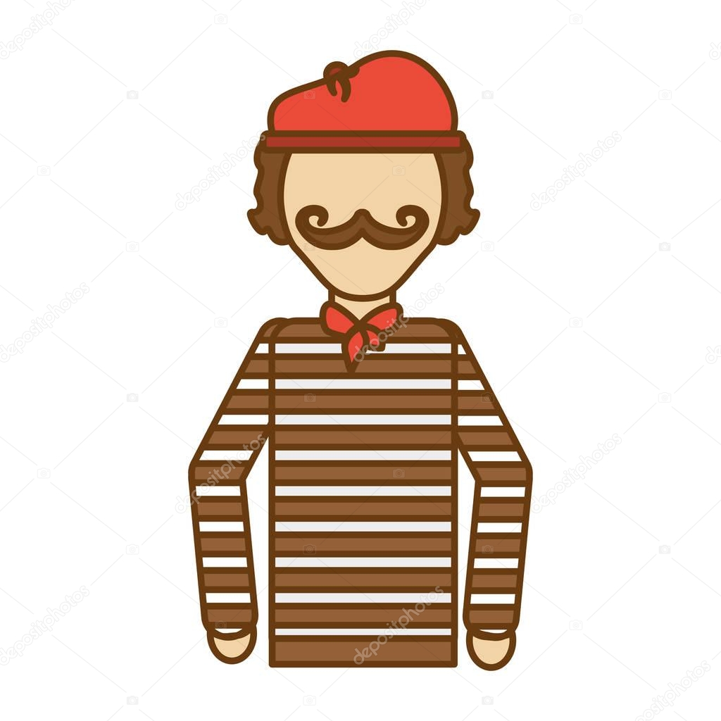 frenchman character cartoon — Stock Vector © jemastock #132577744