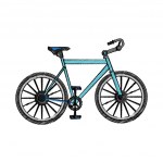 Blue bike bicycle isolated on white background Stock Vector Image by ...