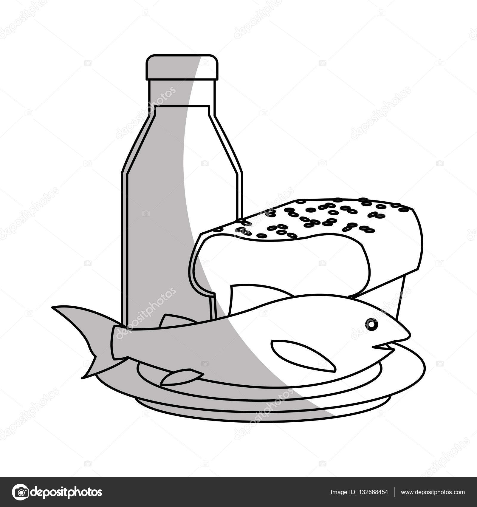 Isolated milk bread and fish design Stock Vector Image by ©jemastock ...