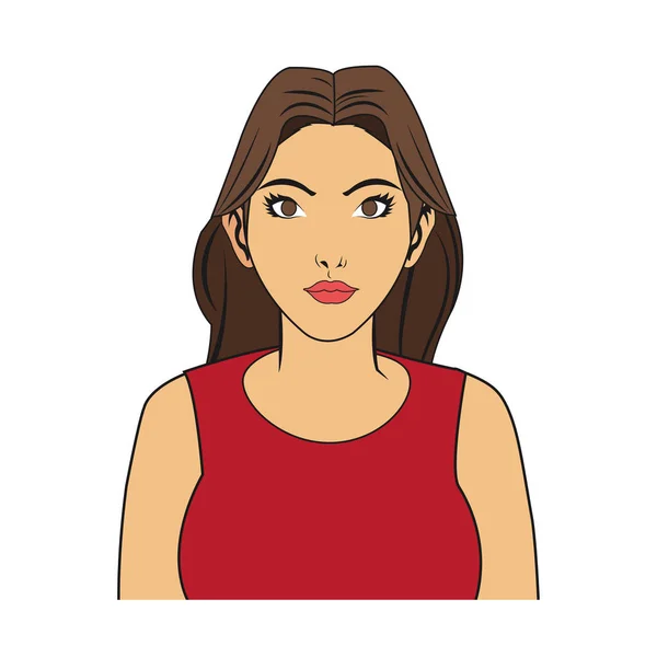 Cartoon avatar woman front view,vector illustration Stock Vector Image ...