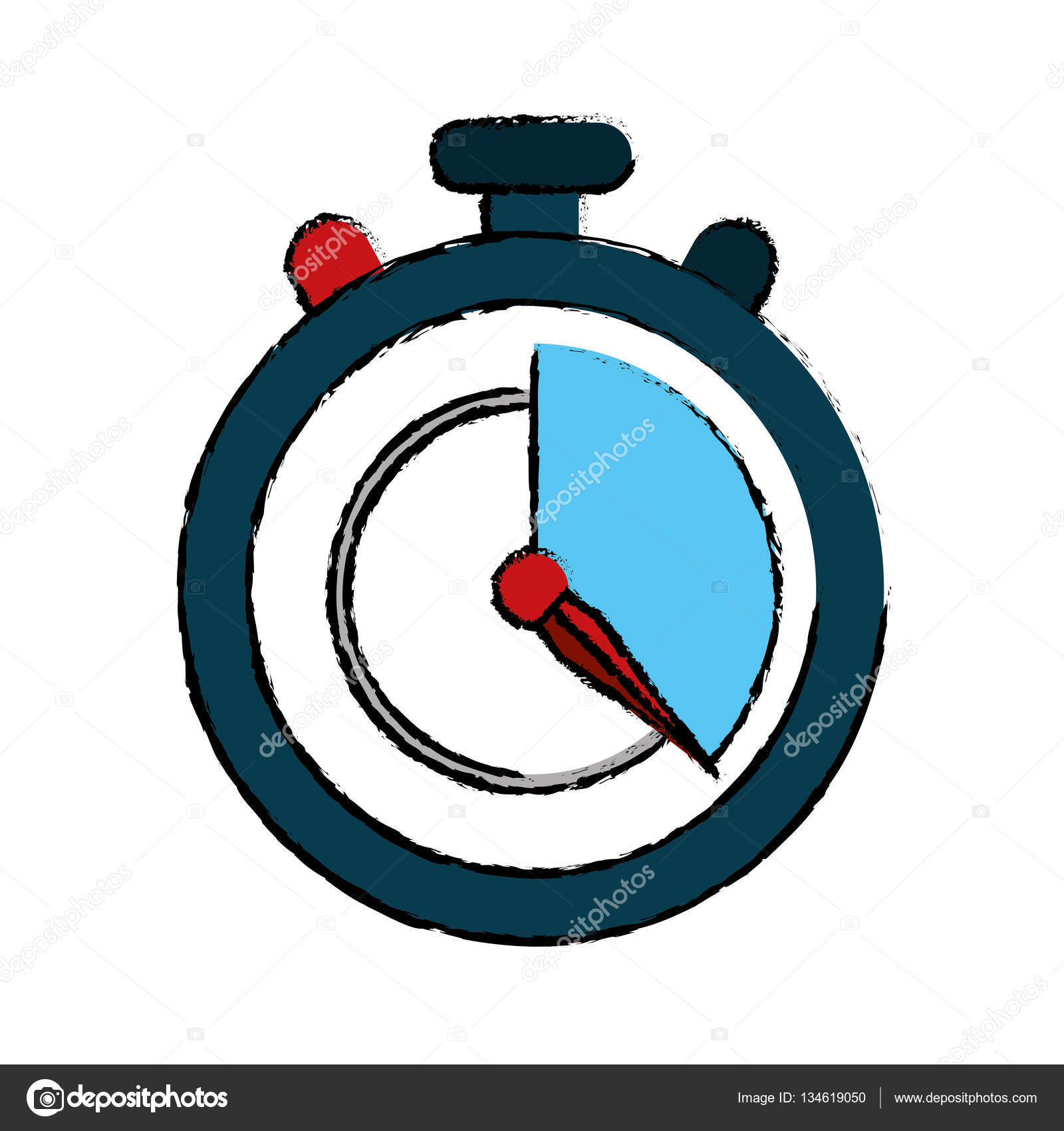 Blue stopwatch fast delivery symbol drawing Stock Illustration by ...