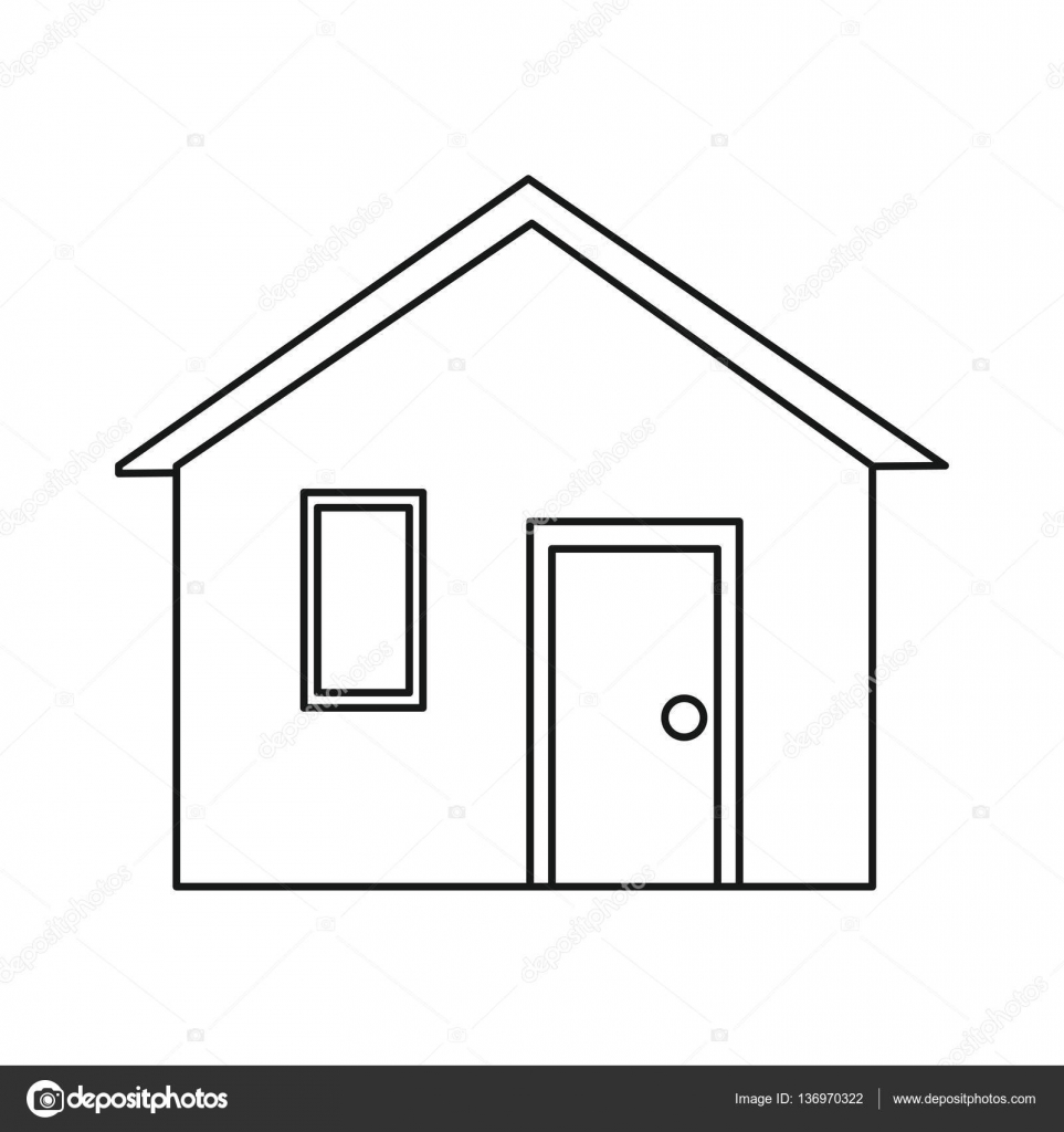 House family front view outline Stock Vector by ©jemastock 136970322
