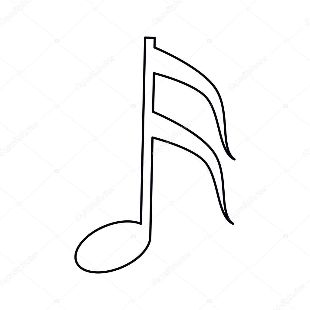 Melody symbol | Musical note melody symbol outline — Stock Vector ...