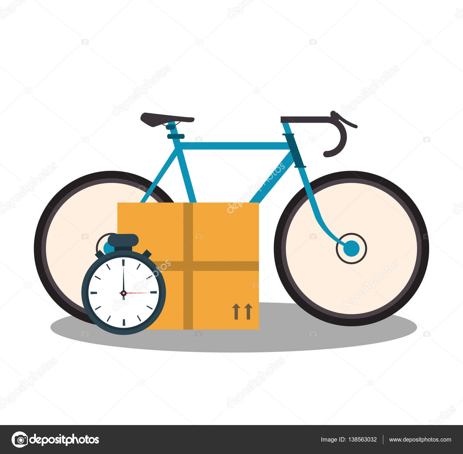Bicycle, carton box, and chronometer Stock Vector Image by ©jemastock ...
