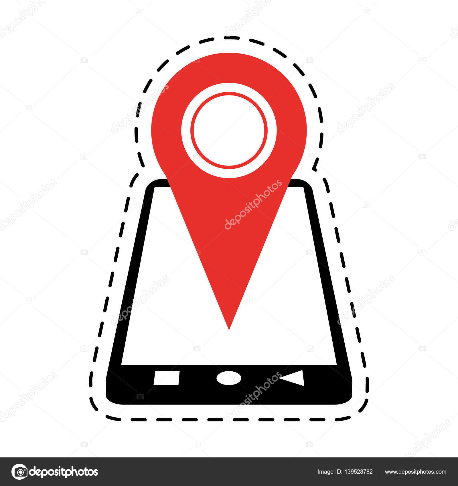 Smartphone location pin map gps cut line Stock Vector by ©jemastock ...