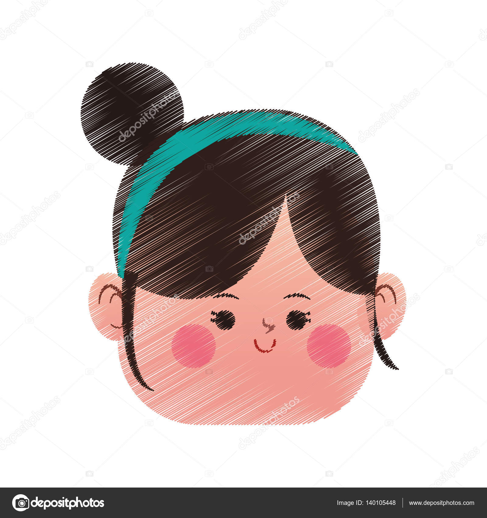 Cute girl icon Stock Vector by ©jemastock 140105448