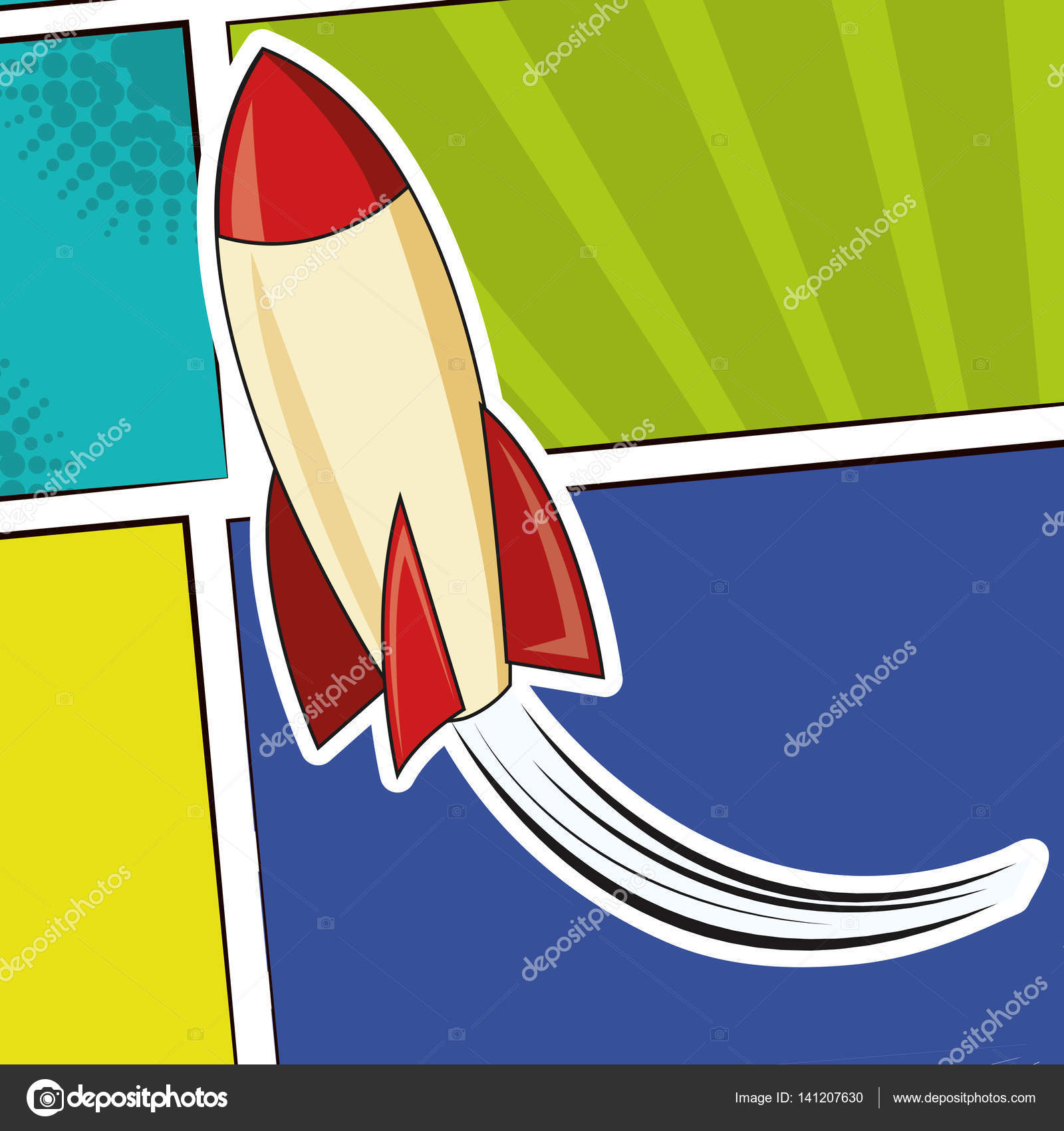 Pop art rocket launching design Stock Vector Image by ©jemastock #141207630