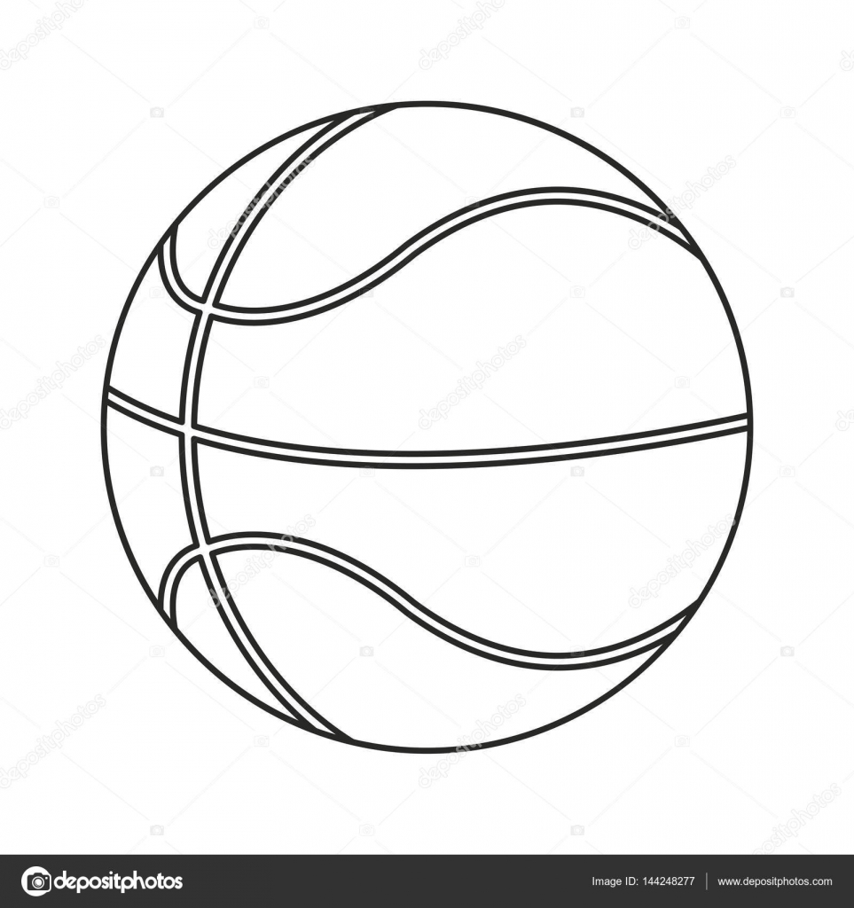 Basketball ball play thin line Stock Vector by ©jemastock 144248277