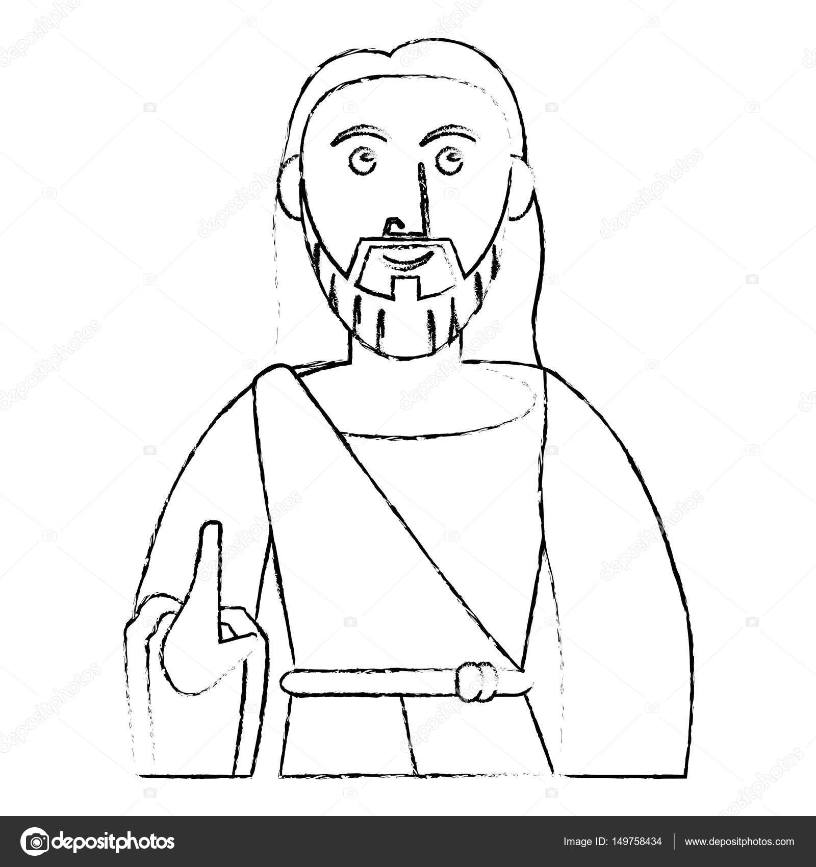 Jesus christ devotion sacrifice sketch Stock Vector by ©jemastock 149758434