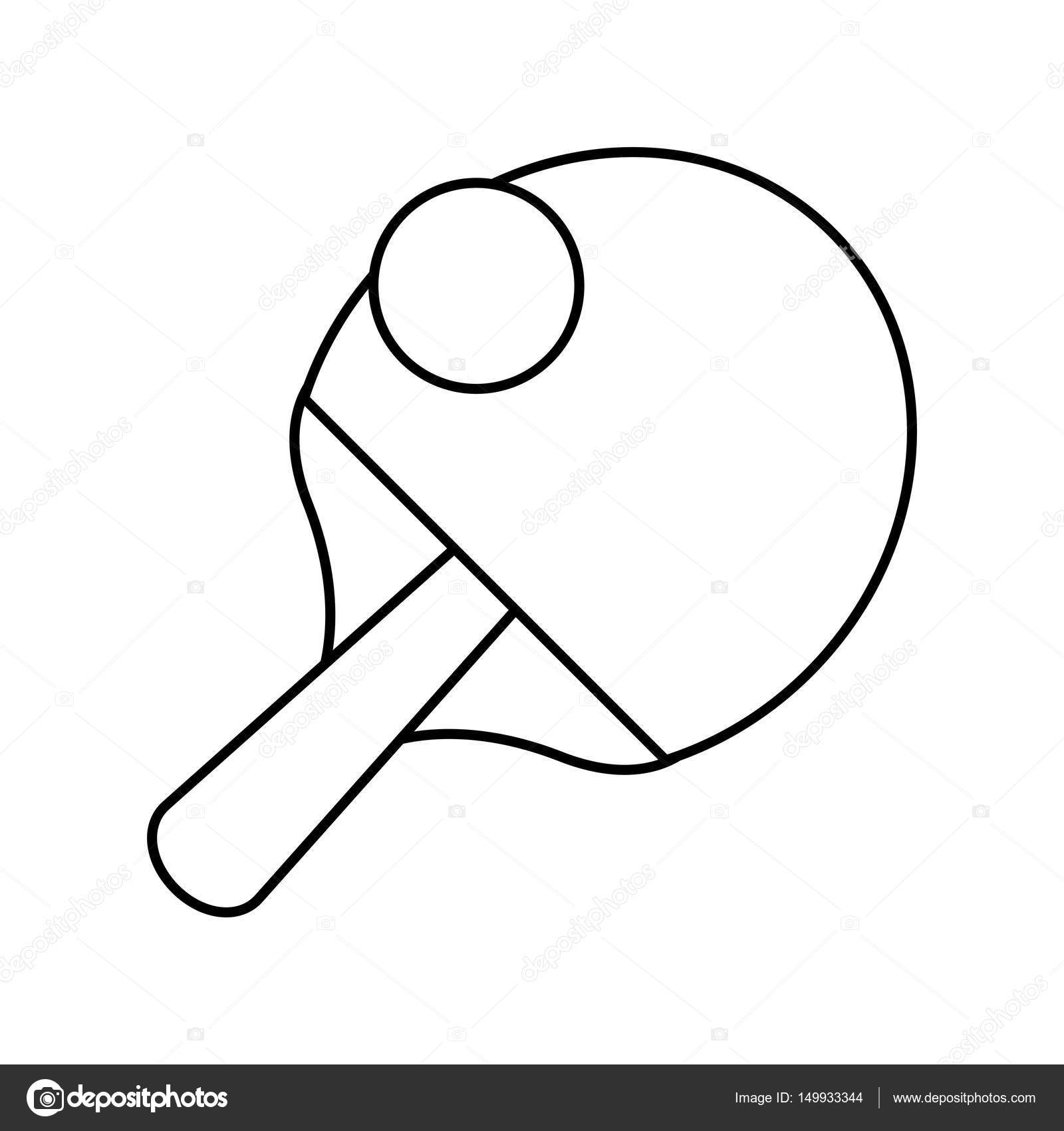 Ping pong racket and ball outline Stock Vector Image by ©jemastock ...