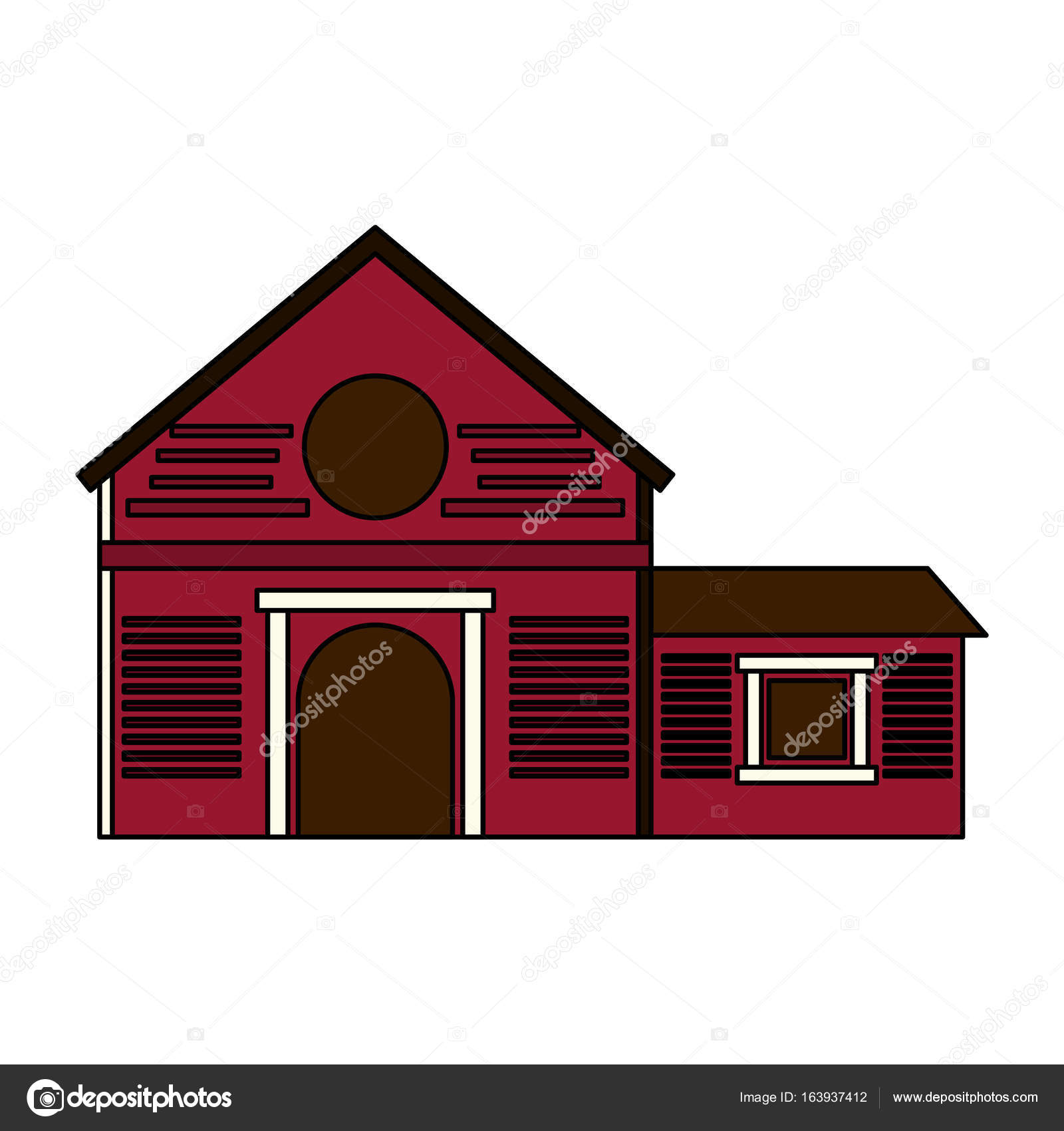 Ranch house icon image Stock Vector by ©jemastock 163937412