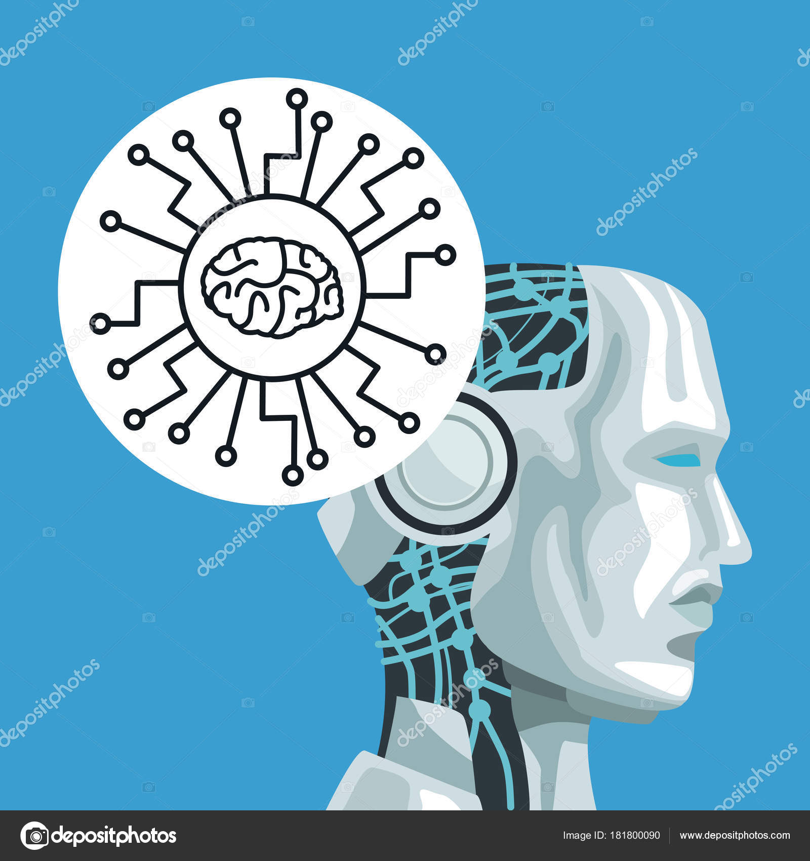 Robot inteligencia artificial Vector de stock por ©jemastock 181800090
