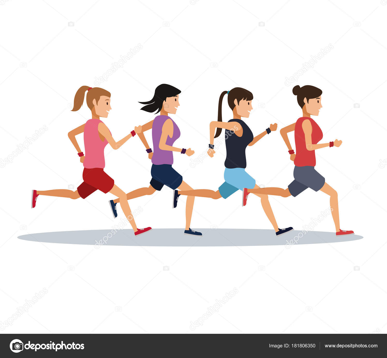 People running over white background Stock Vector by ©jemastock 181806350
