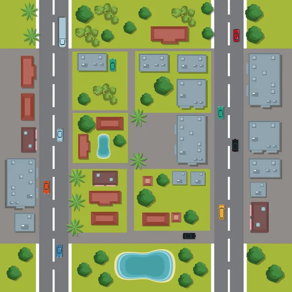 Pattern City. Top view. — Stock Vector © ps-42 #37220331