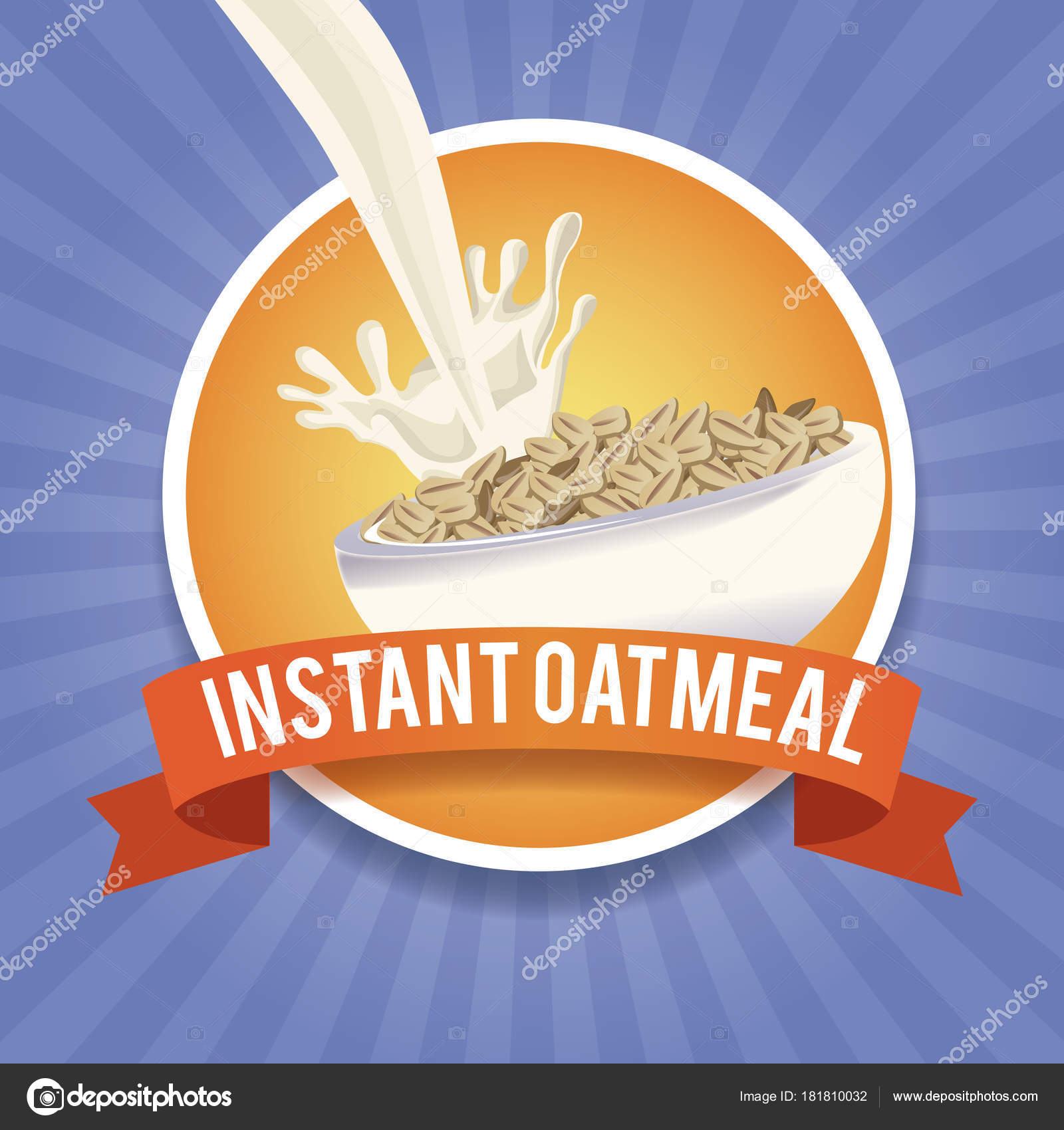 Instant oatmeal label Stock Vector Image by ©jemastock #181810032