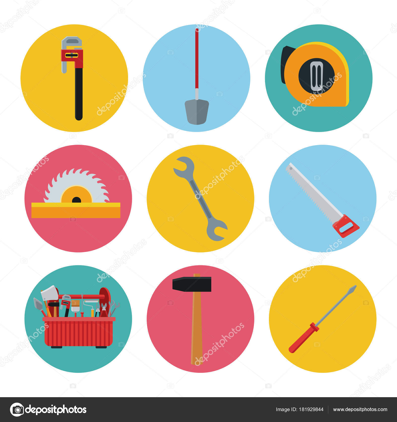 Construction Tools Icons Set Vector Ilustration Icon Urban Stock Vector