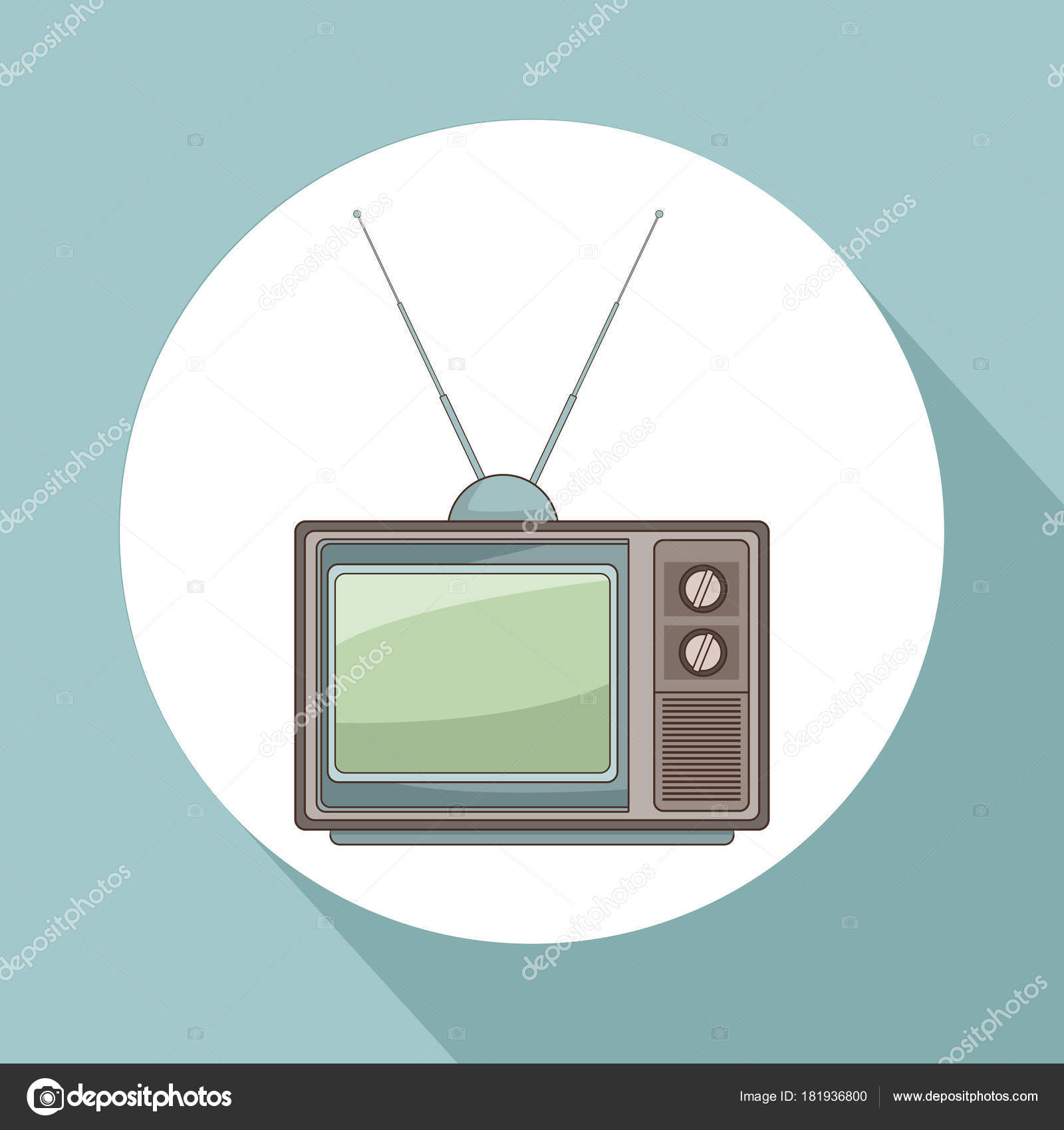 Old tv round icon Stock Vector Image by ©jemastock #181936800
