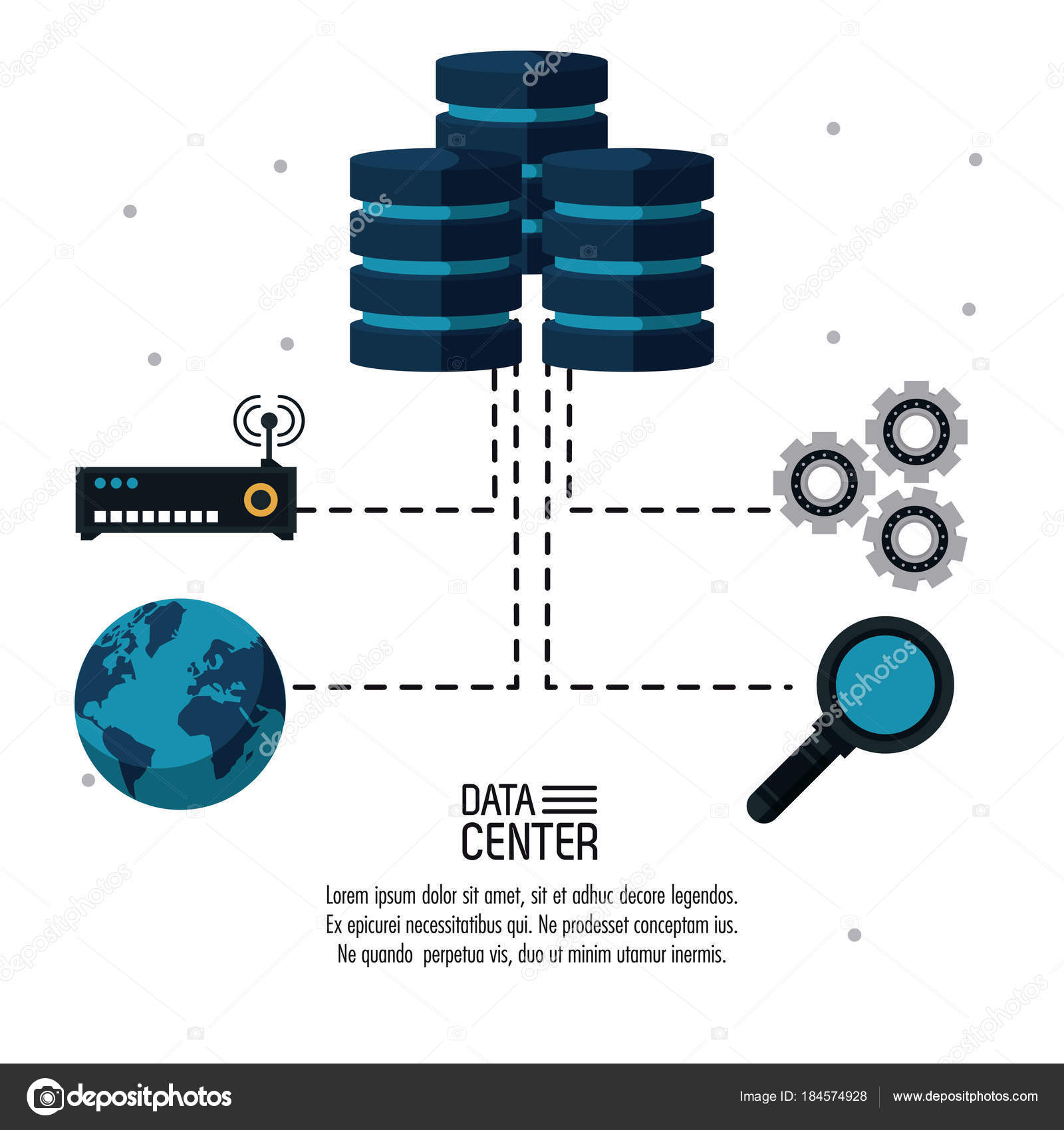 Data Center Storage Stock Vector By ©jemastock 184574928