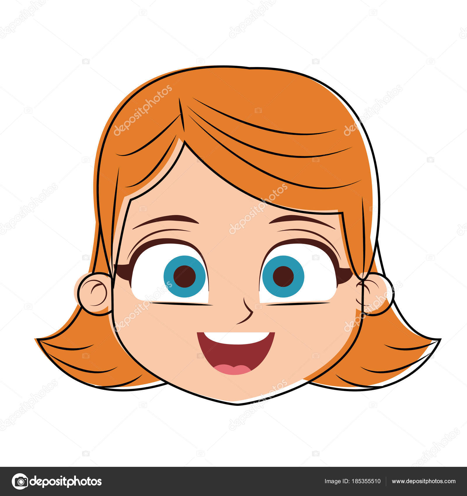 Hermosa chica cara de dibujos animados Vector de stock por ©jemastock ...